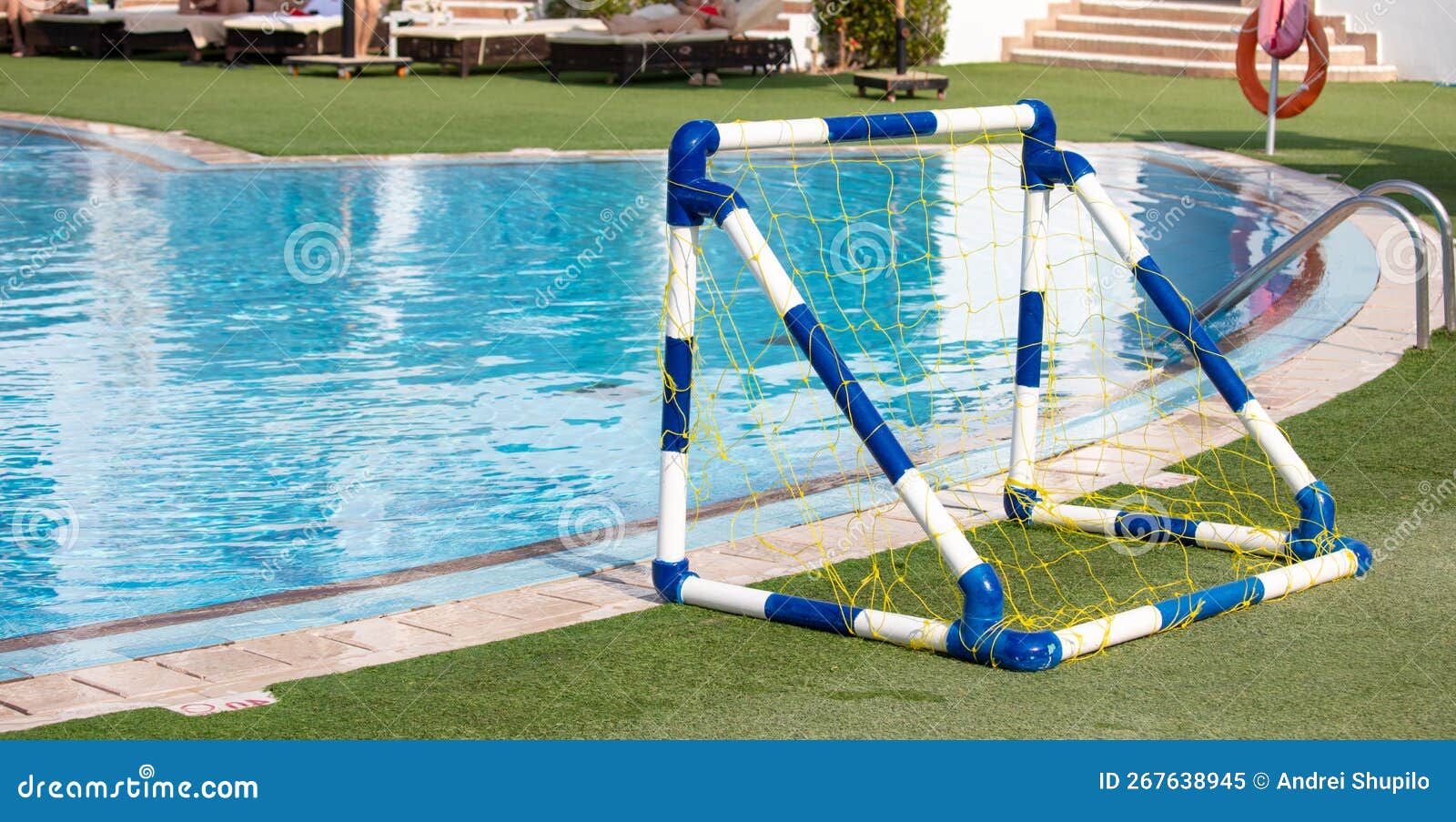 Water Polo Gates by the Pool Water. Stock Image - Image of recreation ...