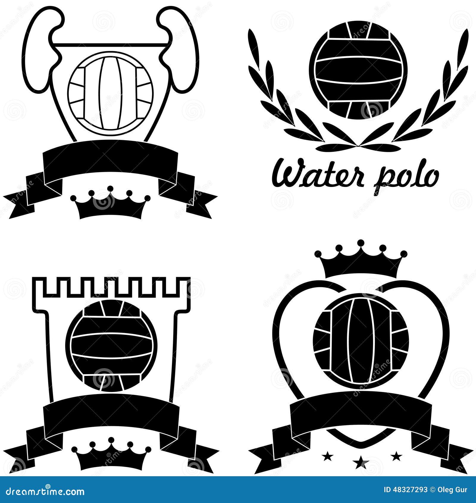 Water polo stock vector. Illustration of sport, black - 48327293