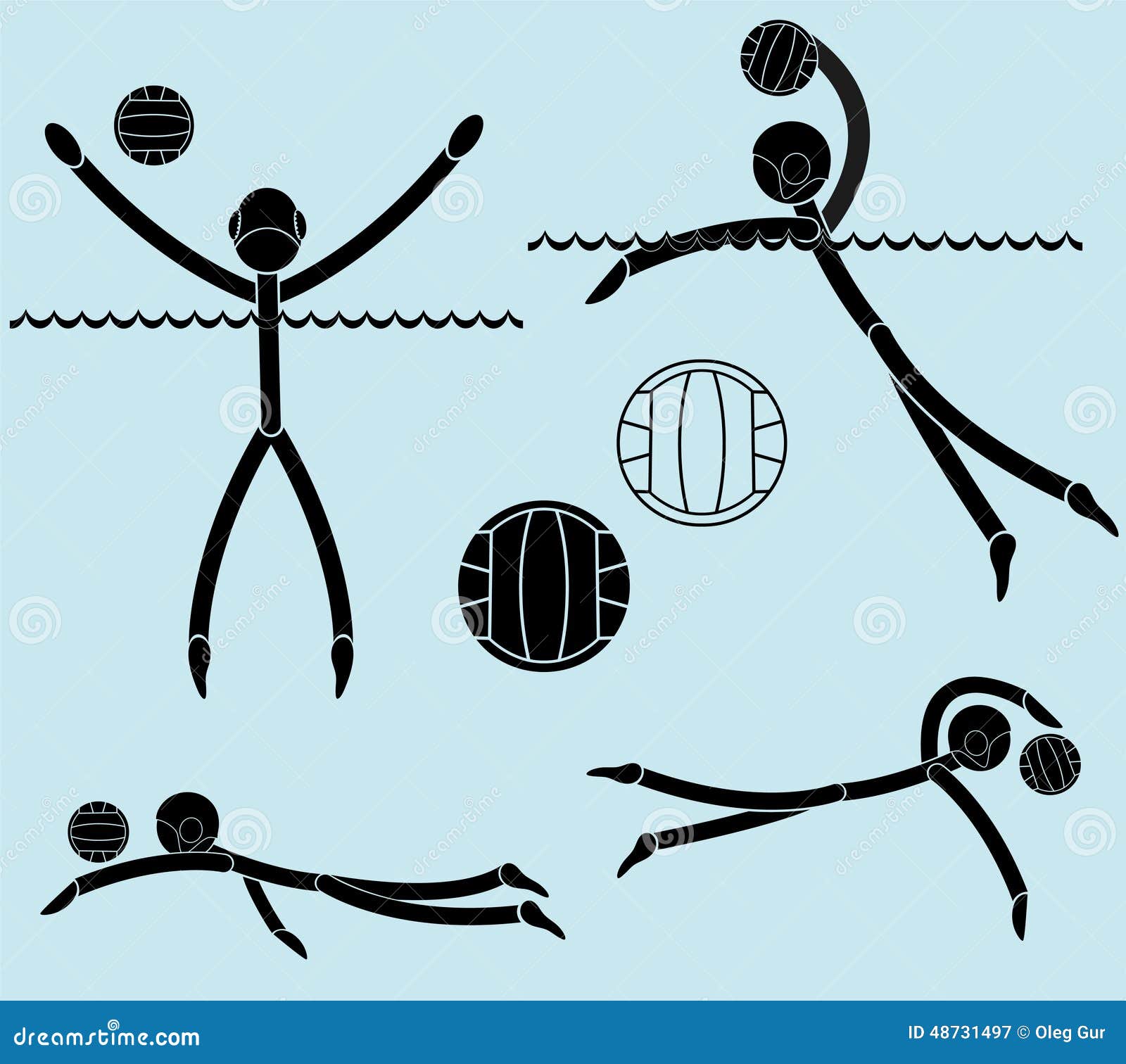 Water polo stock vector. Illustration of element, humor - 48731497