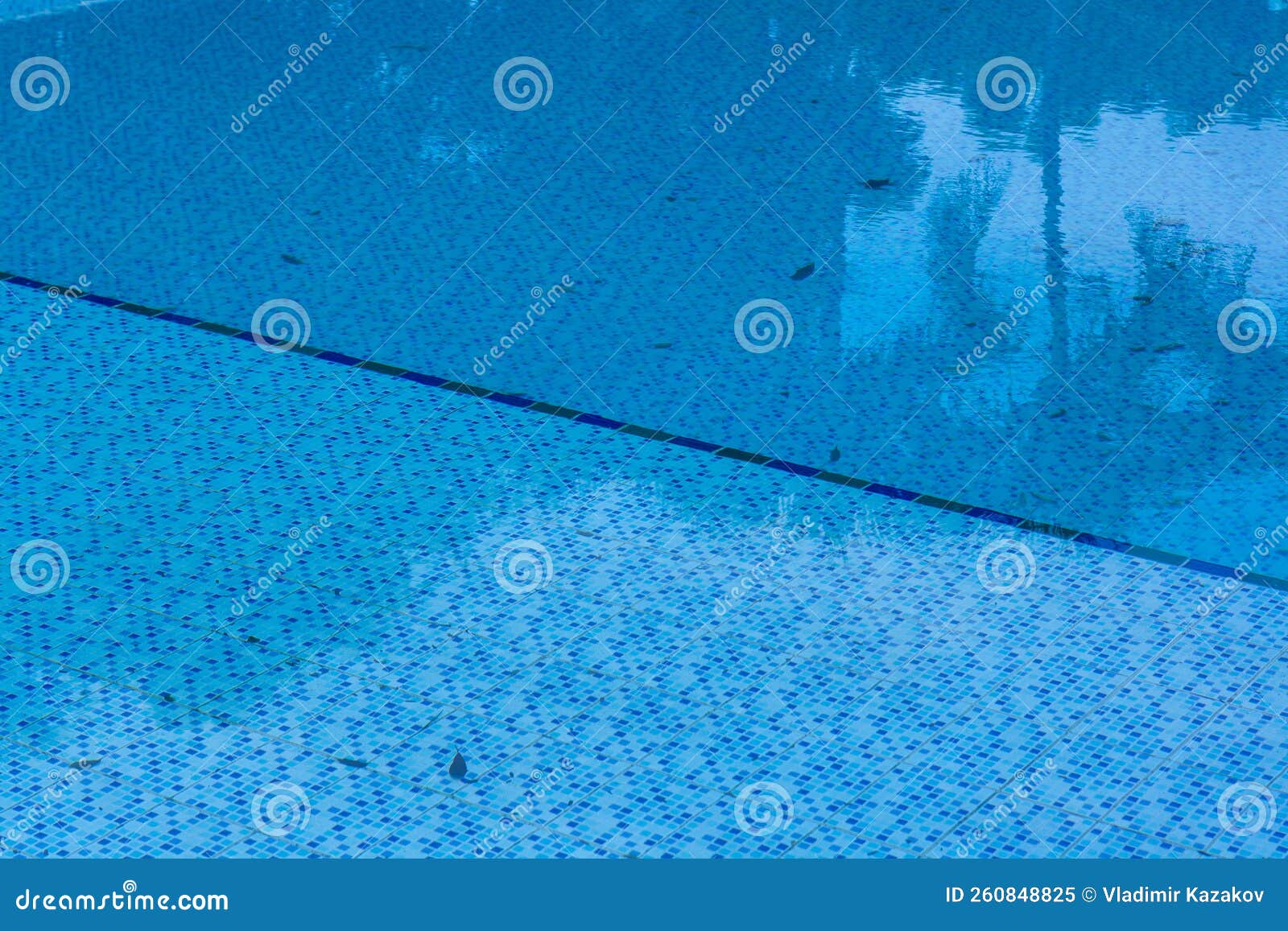 Water in Pool with Different Depth Levels and Leaves at Bottom ...