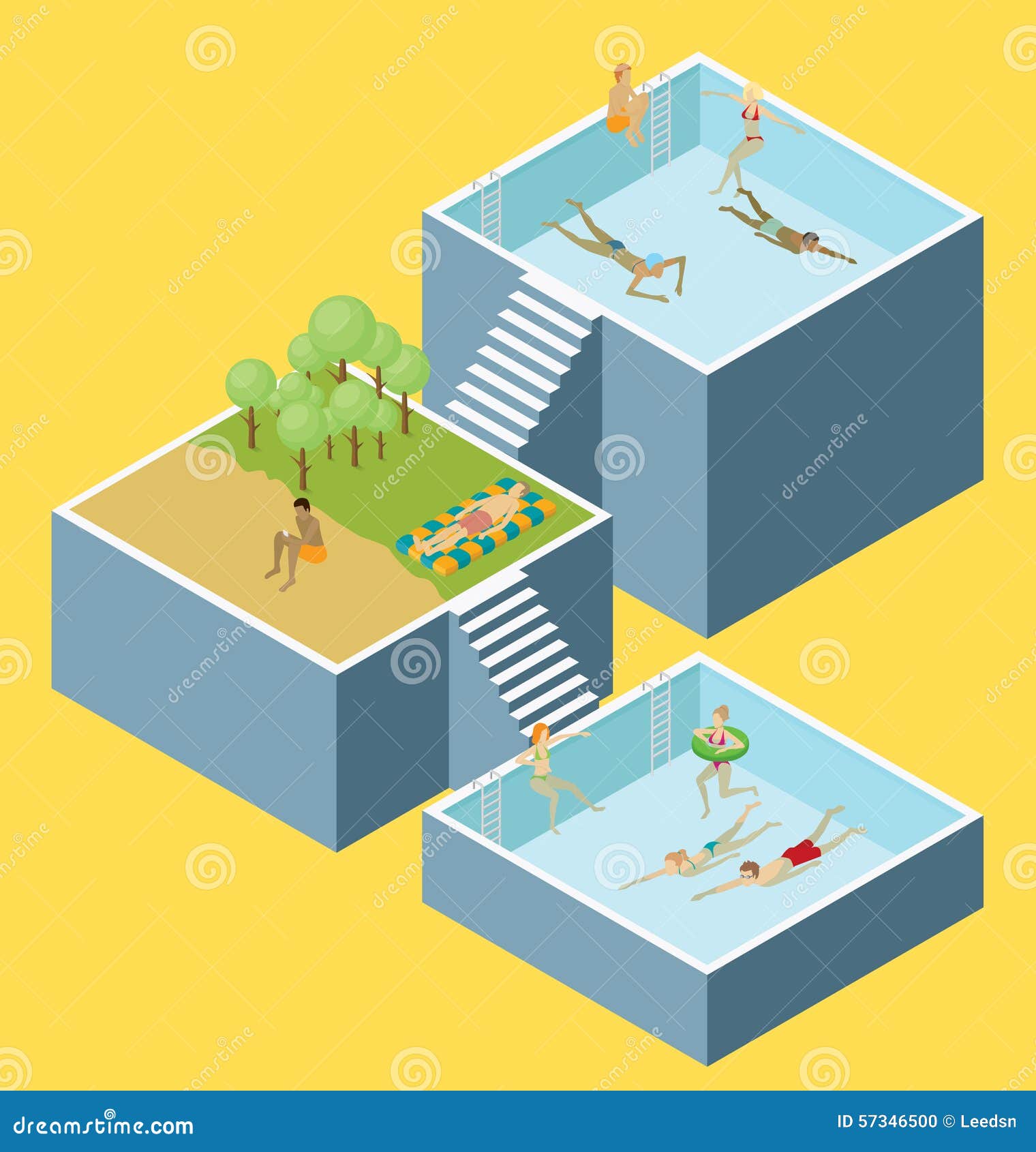 Water Pool Fun Concept stock vector. Illustration of design - 57346500