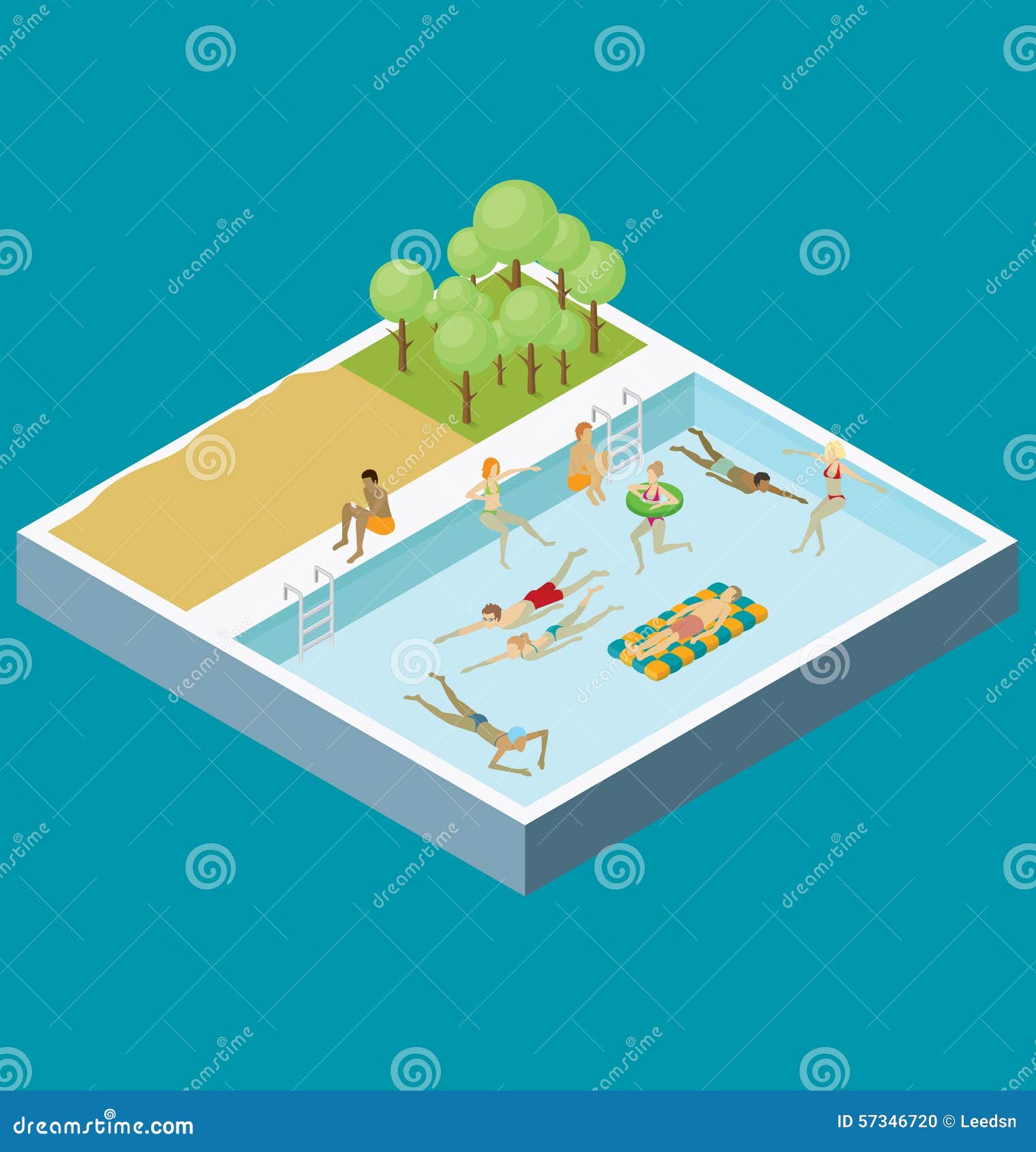 Water Pool Fun Concept stock vector. Illustration of design - 57346720
