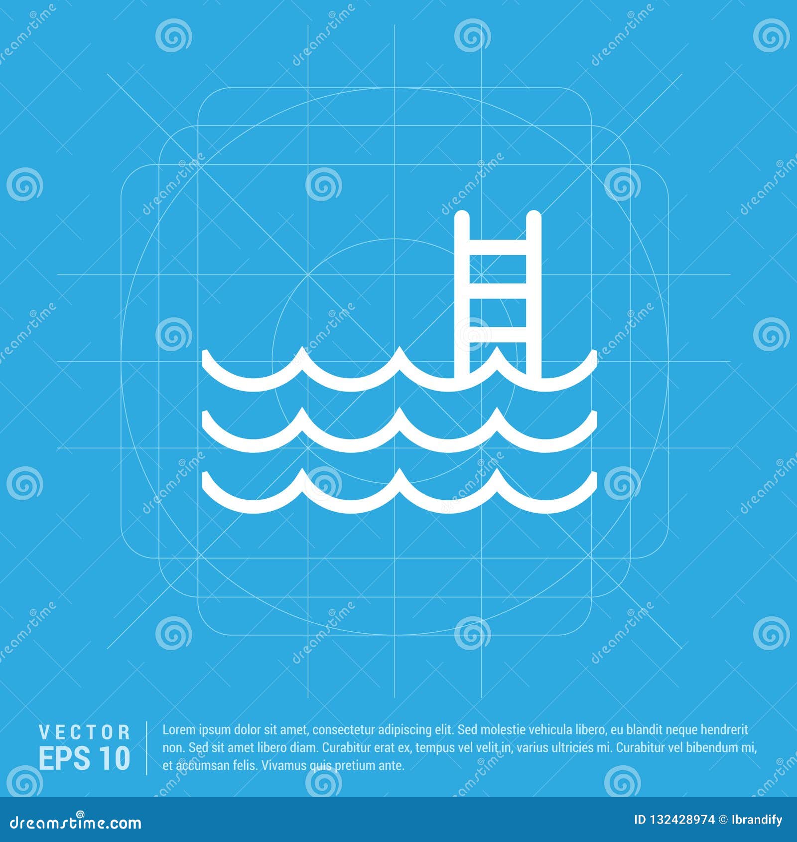 Water pool icon stock vector. Illustration of fitness - 132428974