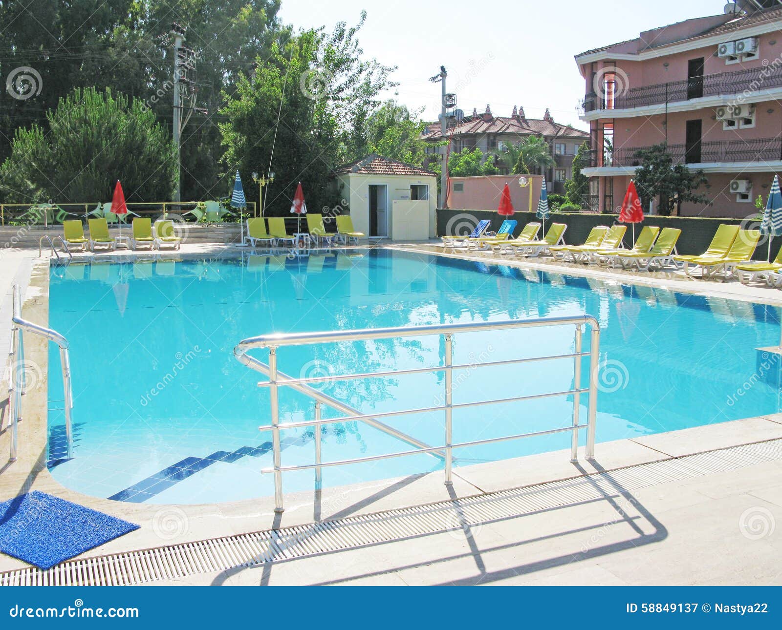Water-pool in Luxury Hotel Building Stock Image - Image of garden ...