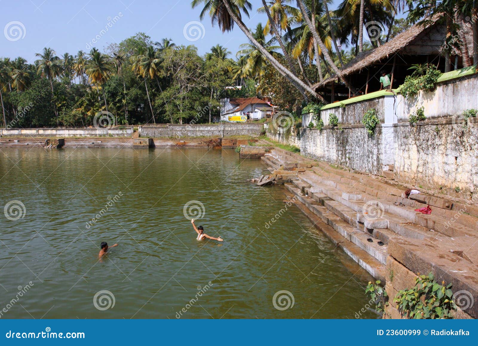 Water Pool Near the Hindu Temple Editorial Stock Image - Image of ...