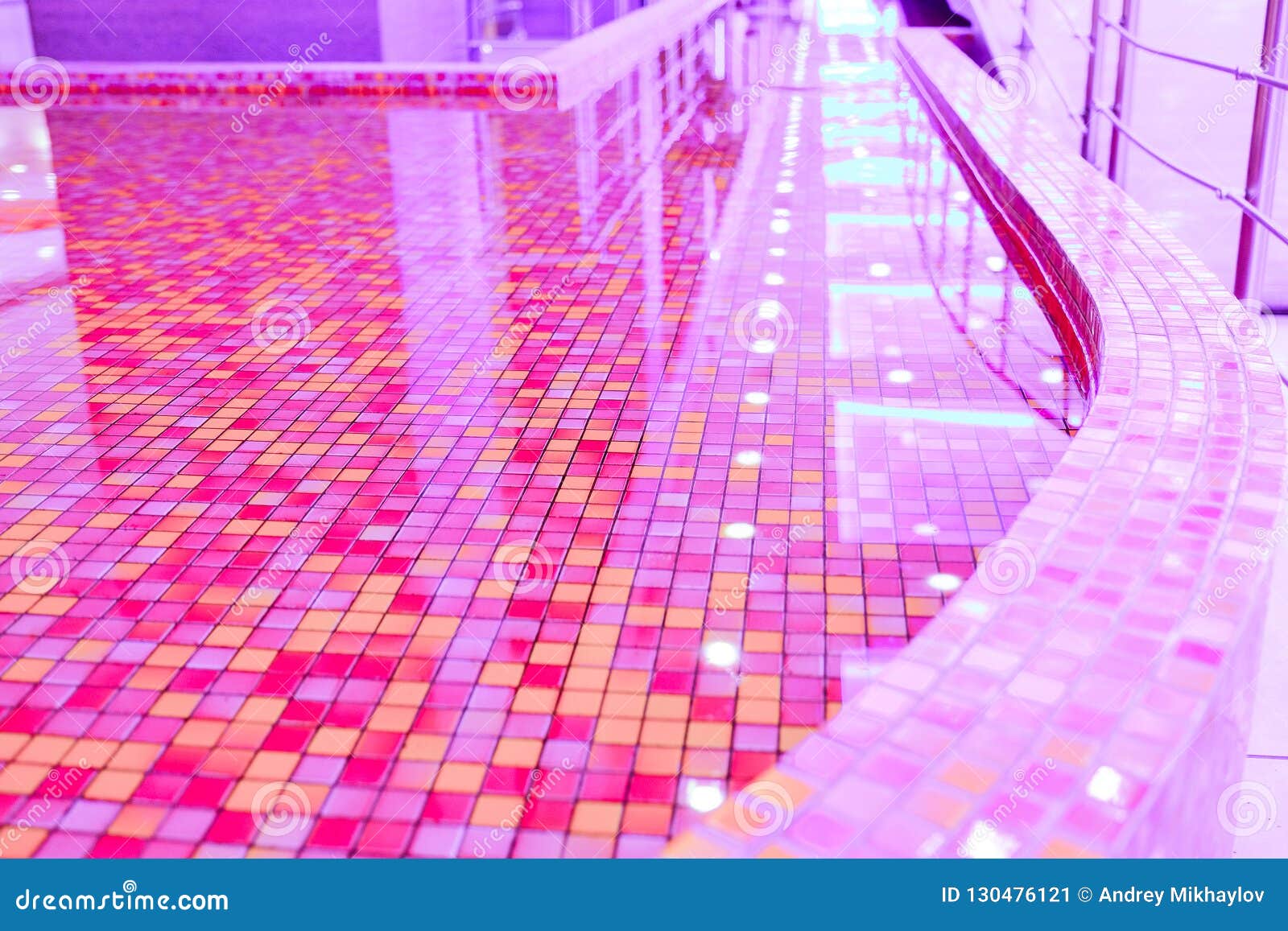 Water in the Pool with Red-orange Decorative Tiles Stock Image - Image ...