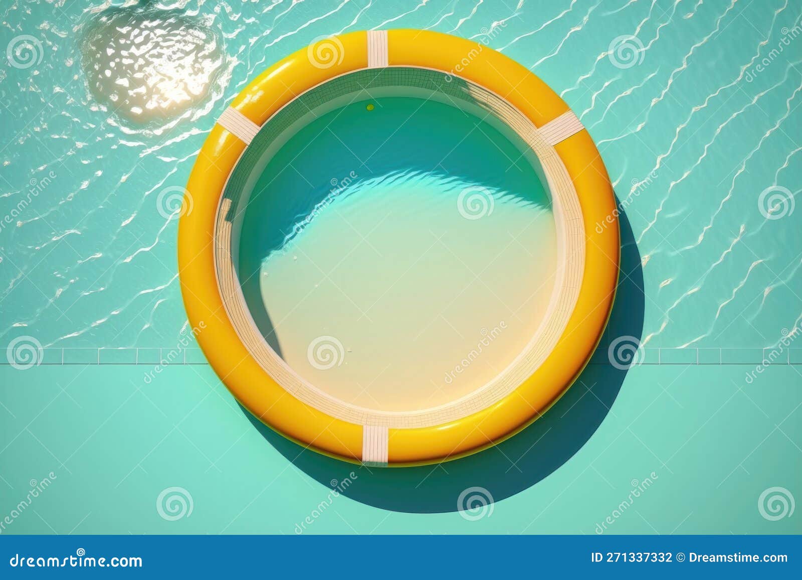 Water Pool Summer Background with Yellow Pool Float Ring. AI Generation ...