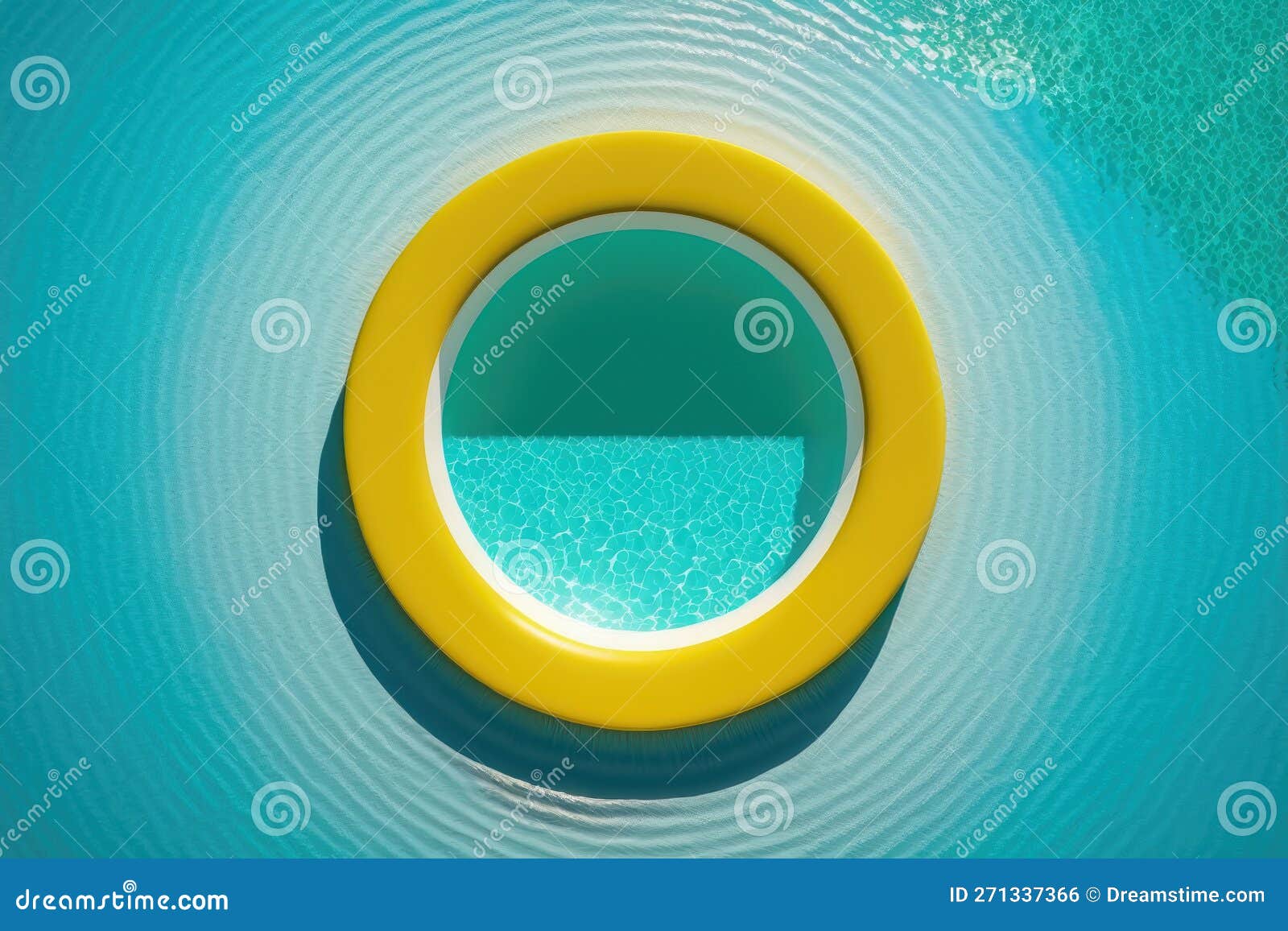 Water Pool Summer Background with Yellow Pool Float Ring. AI Generation ...