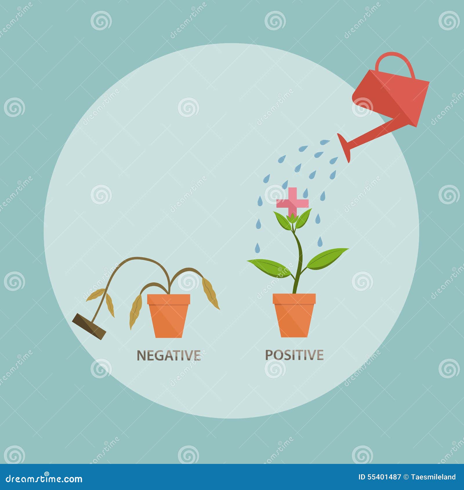Water the Positive Sprout, Positive Thinking Concept Stock Vector ...