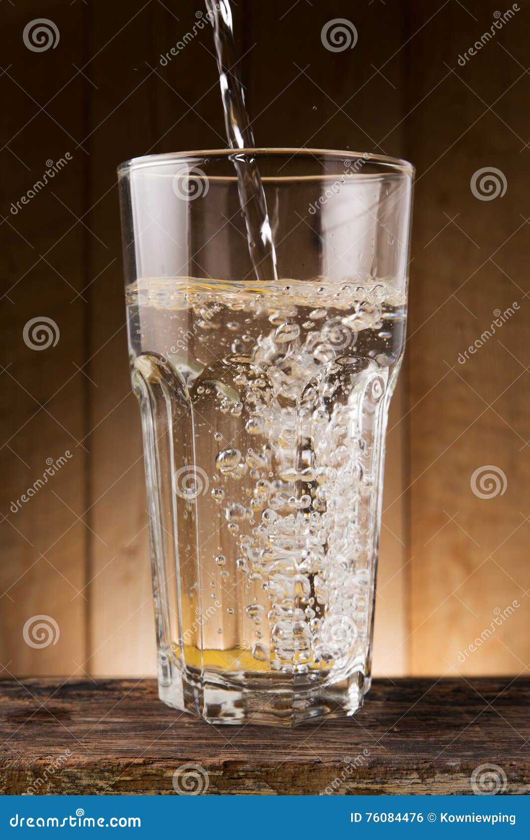 Water Pour on To Glass on Wood Table Stock Photo - Image of wood, wave ...