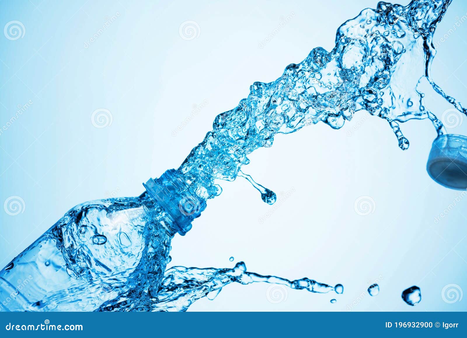 Water is Poured Out of a Plastic Bottle Stock Photo - Image of blue ...