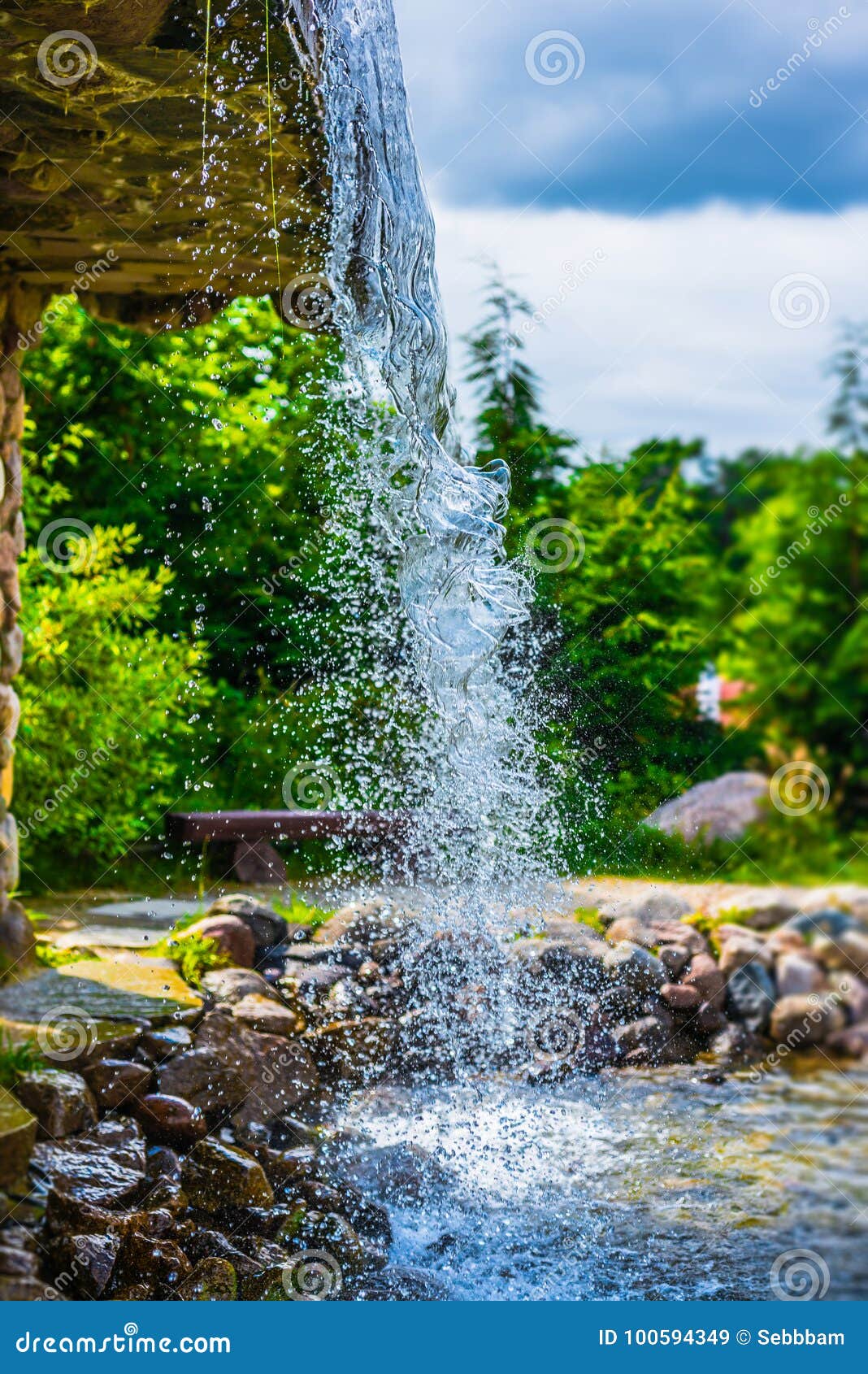 Waterfall from above. stock image. Image of rich, marine - 100594349