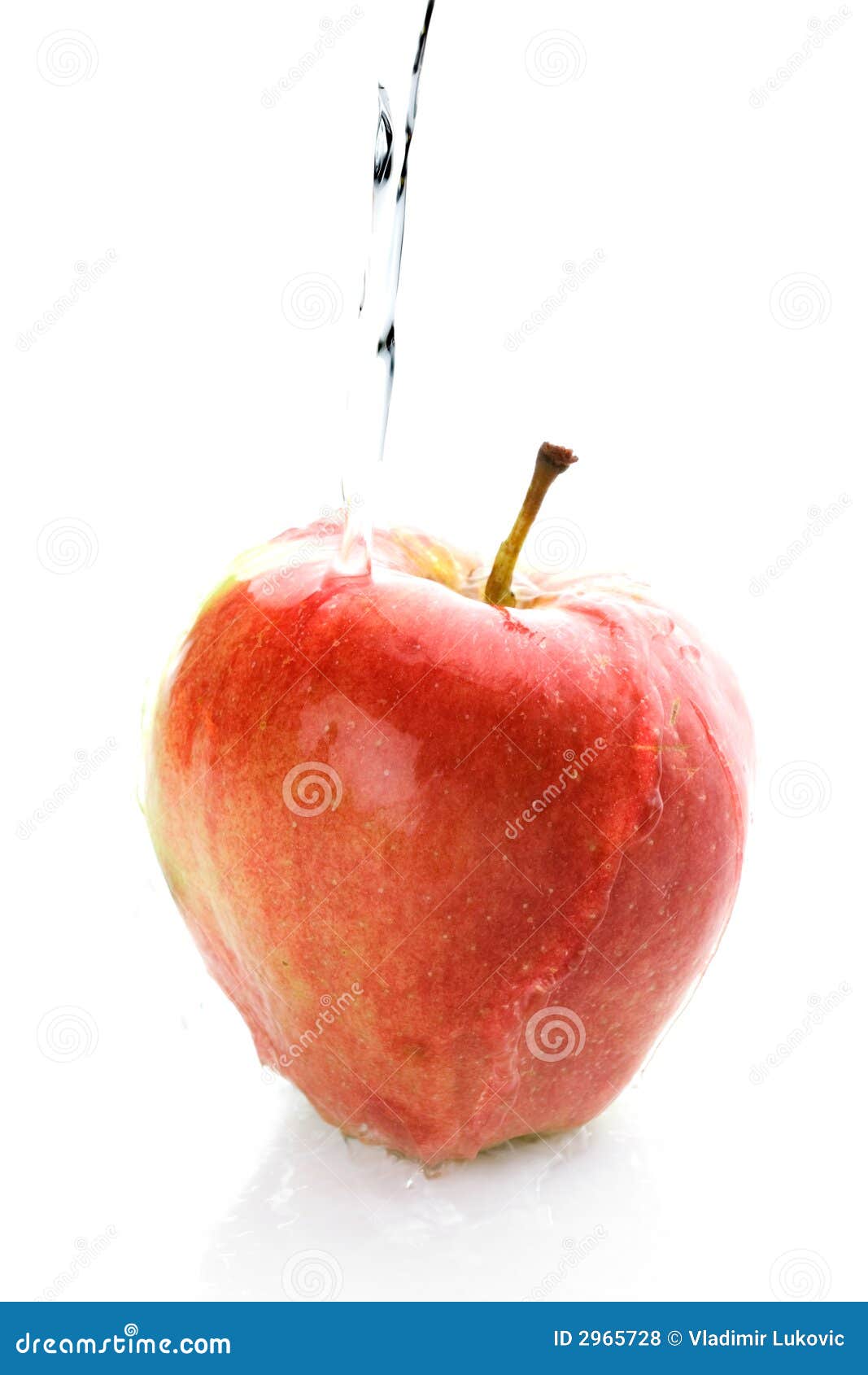 Water Pouring Down on an Apple Stock Photo - Image of cool, second: 2965728
