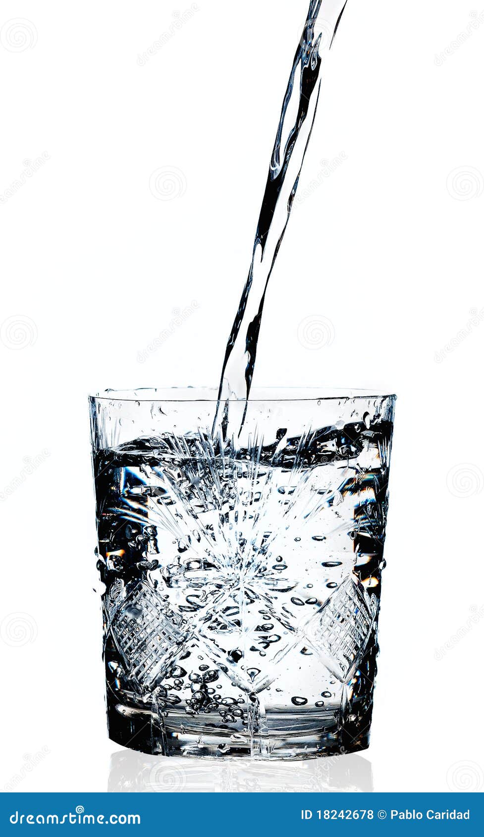 Water Pouring in a Glass, White Background Stock Photo - Image of ...