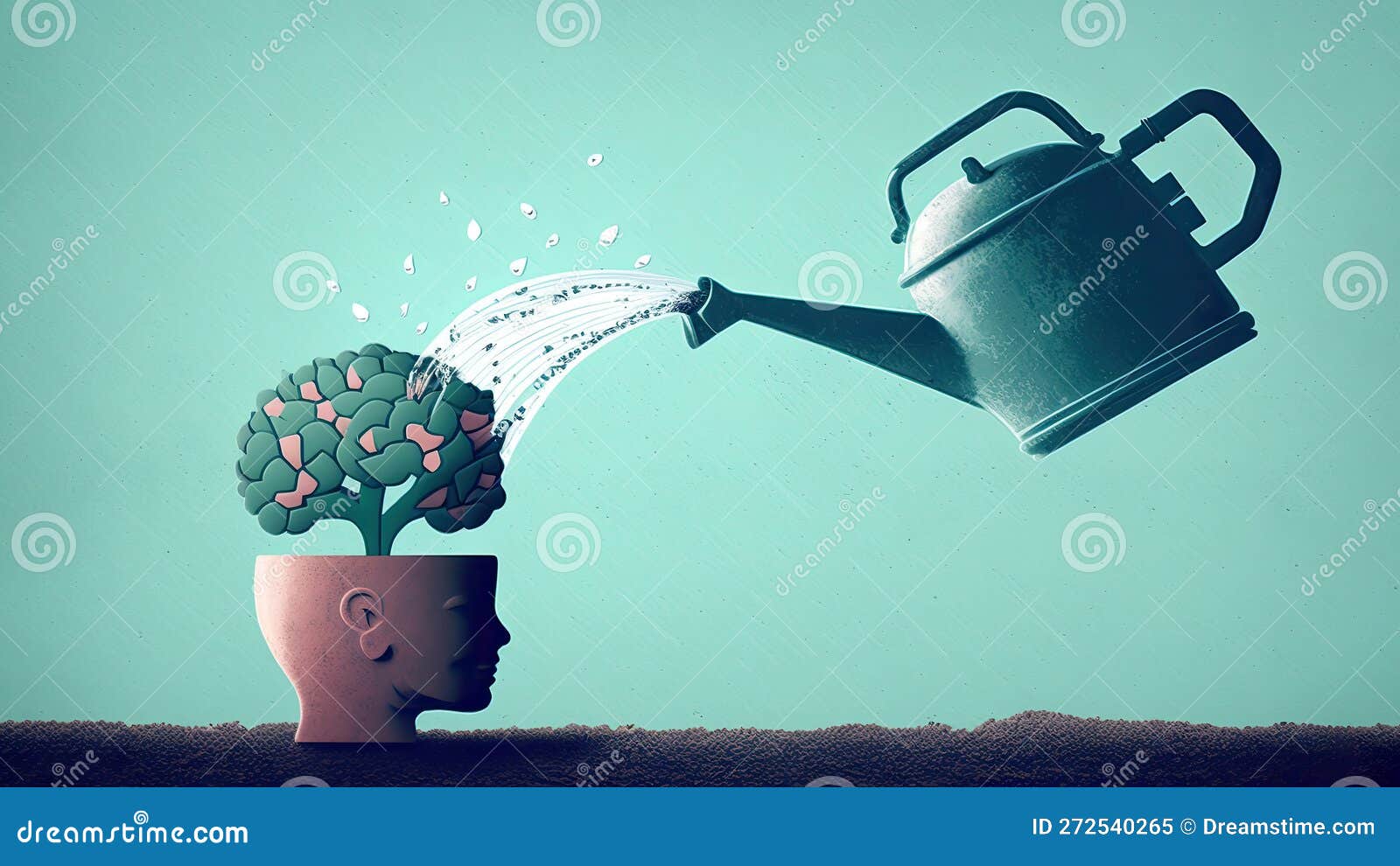 Water Pouring Human Brain with Watering Can Development of Intelligence ...