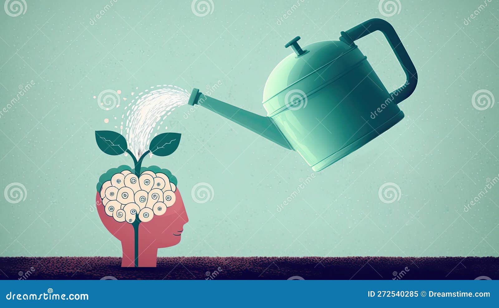Water Pouring Human Brain with Watering Can Development of Intelligence ...