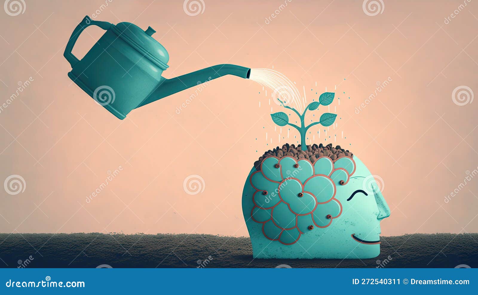 Water Pouring Human Brain with Watering Can Development of Intelligence ...