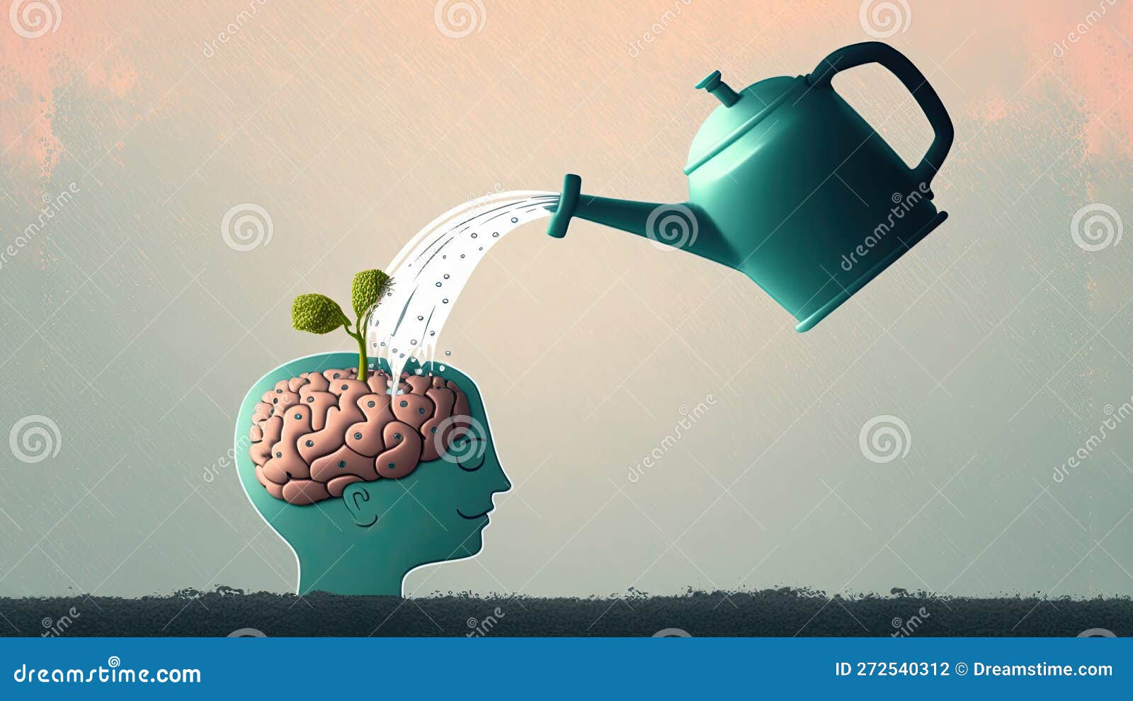 Water Pouring Human Brain with Watering Can Development of Intelligence ...