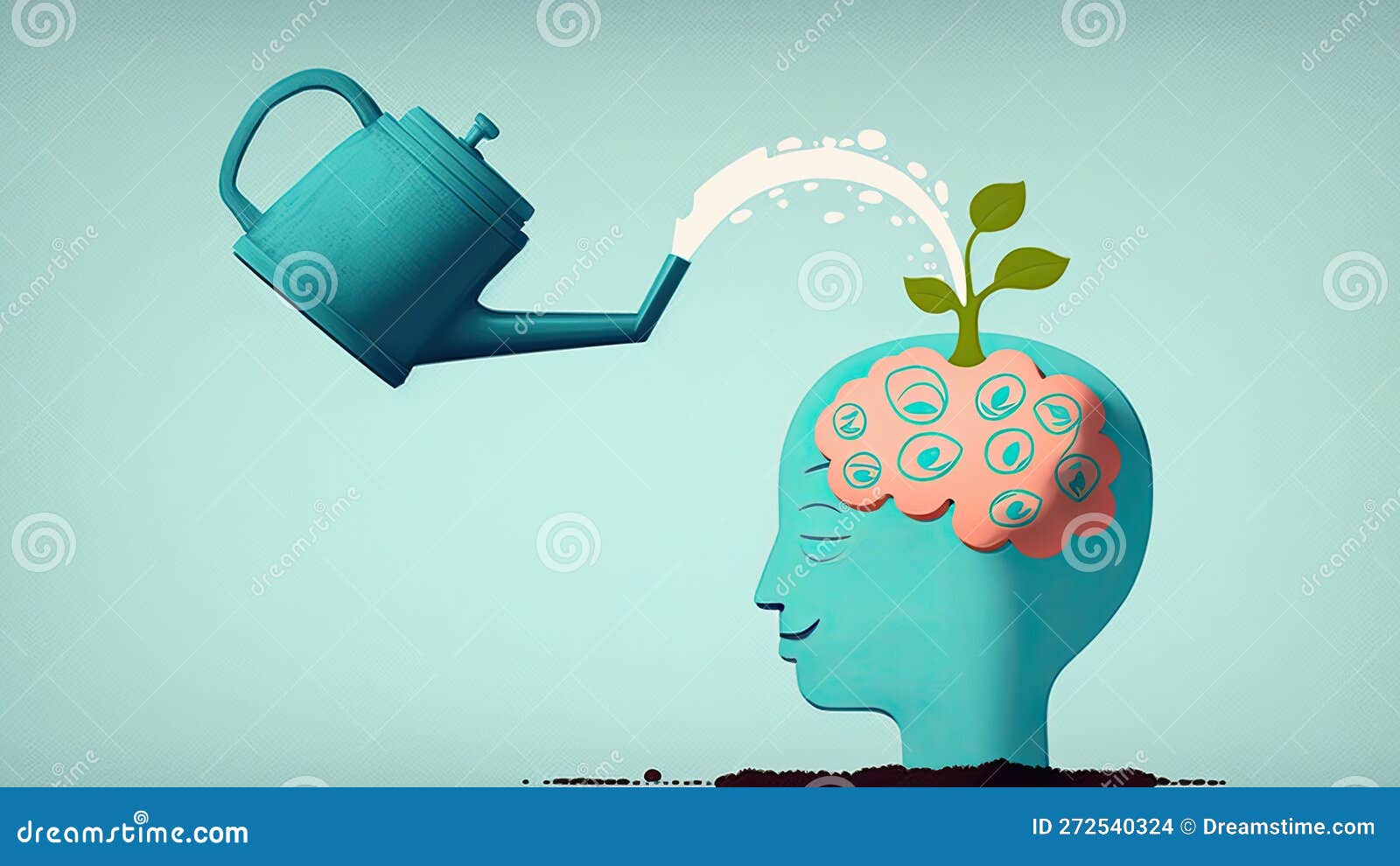 Water Pouring Human Brain with Watering Can Development of Intelligence ...