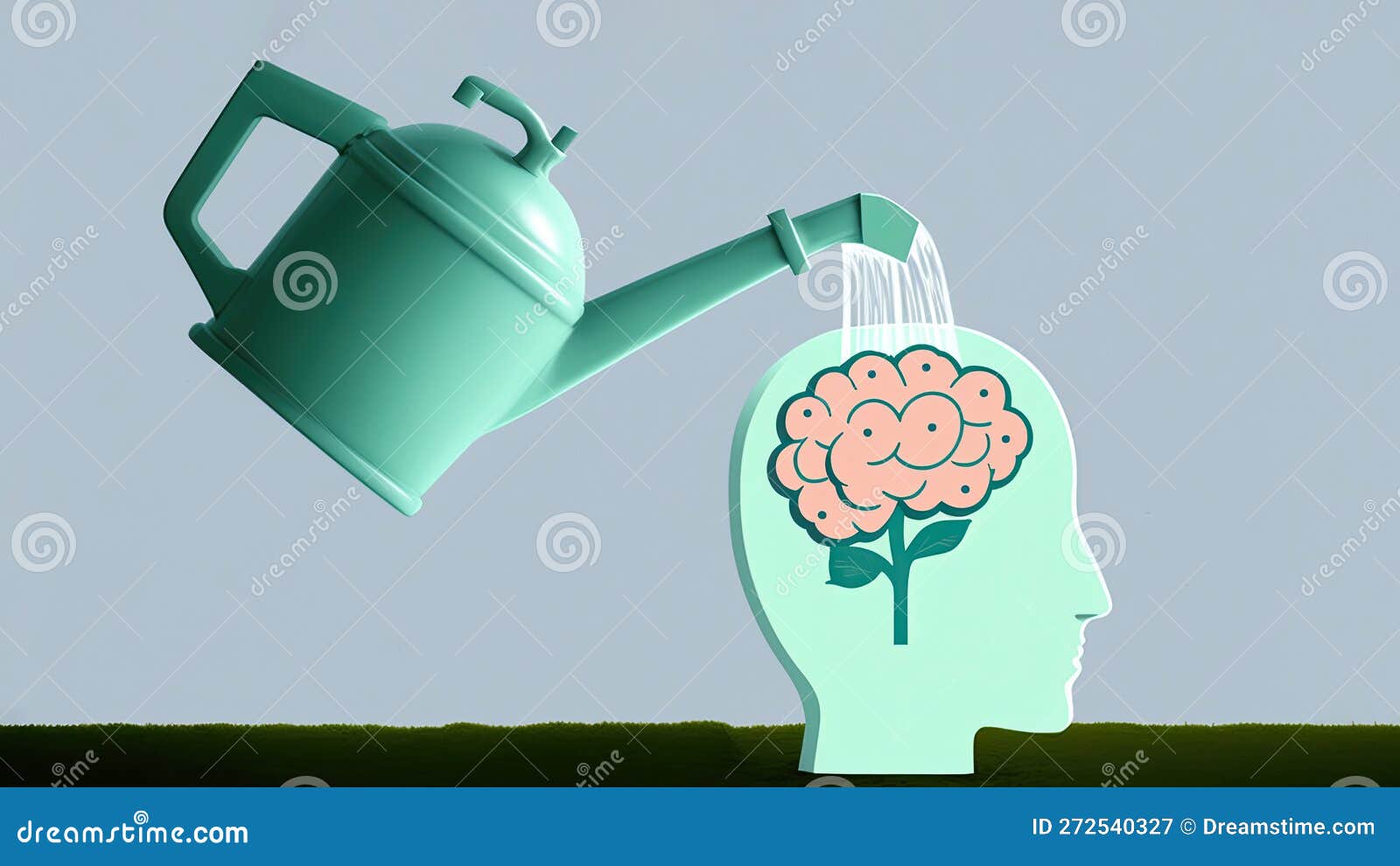 Water Pouring Human Brain with Watering Can Development of Intelligence ...