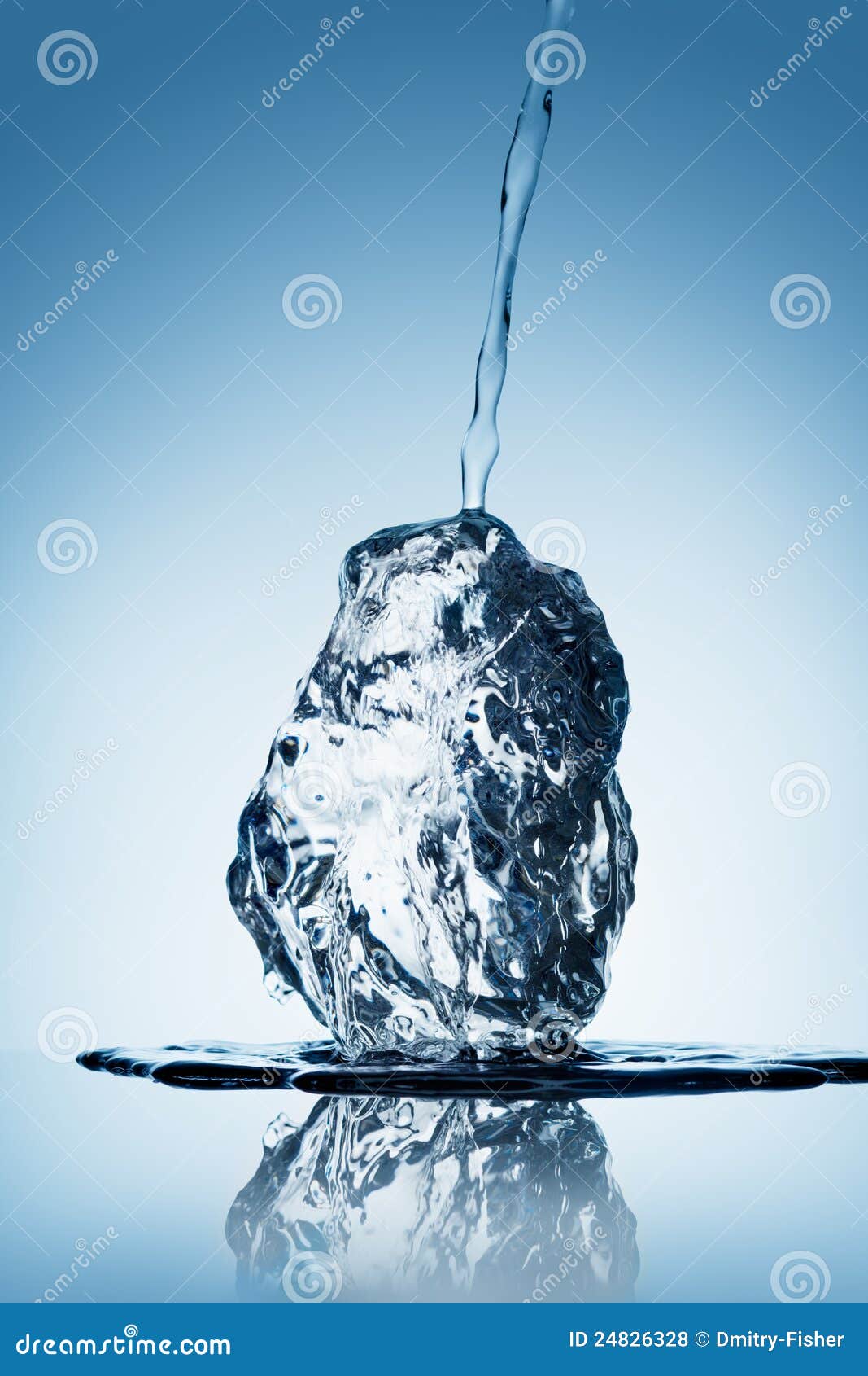 Water pouring on ice stock photo. Image of melting, details - 24826328