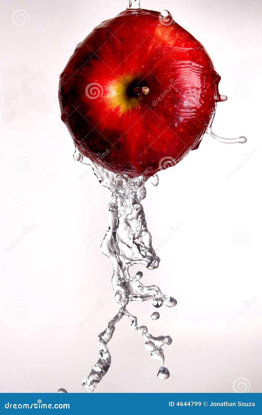 Water Pouring Off Red Apple. Stock Image - Image of healthy, refreshing ...