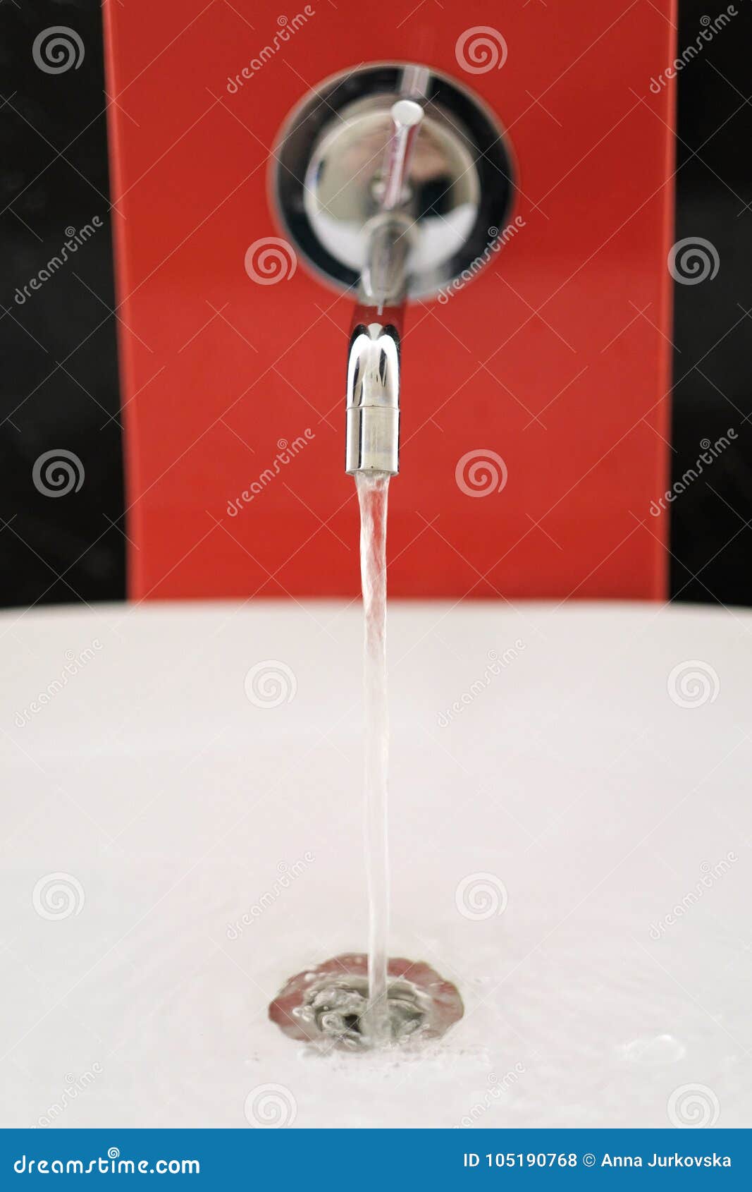 Water is Pouring from an Open Tap of a Water Pipe Stock Photo - Image ...