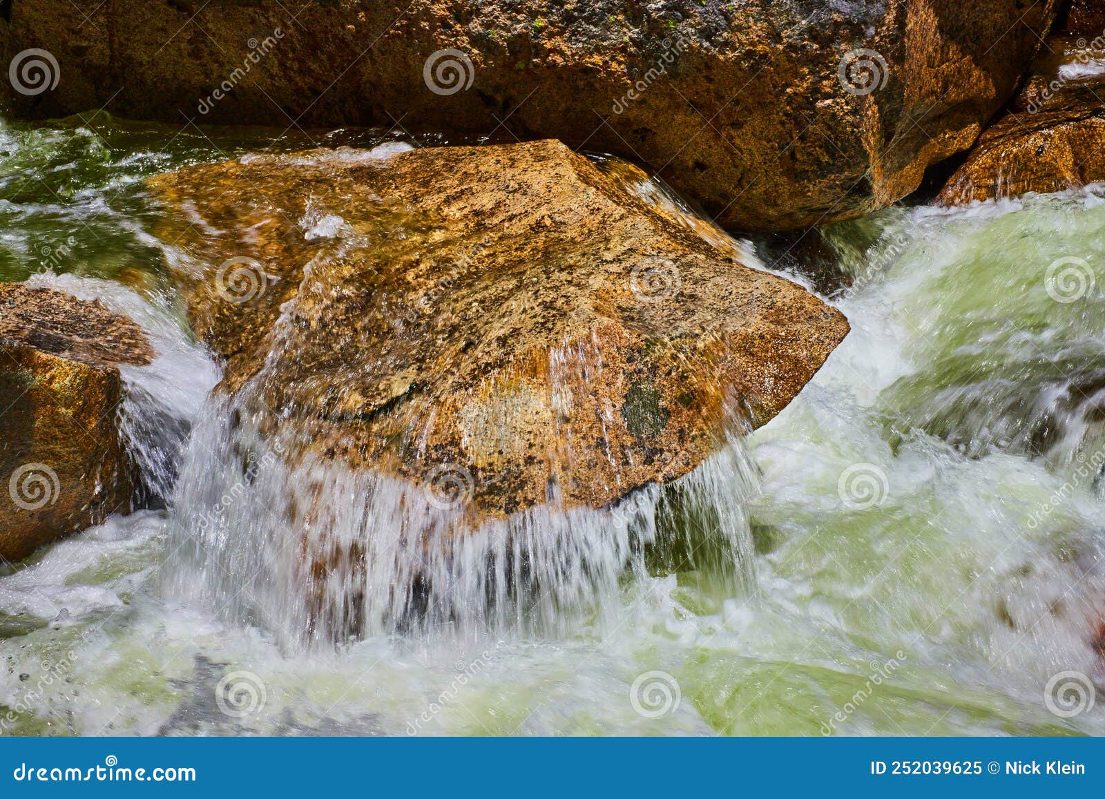 Water Pouring in River Over Outcropping of Rock Stock Image - Image of ...