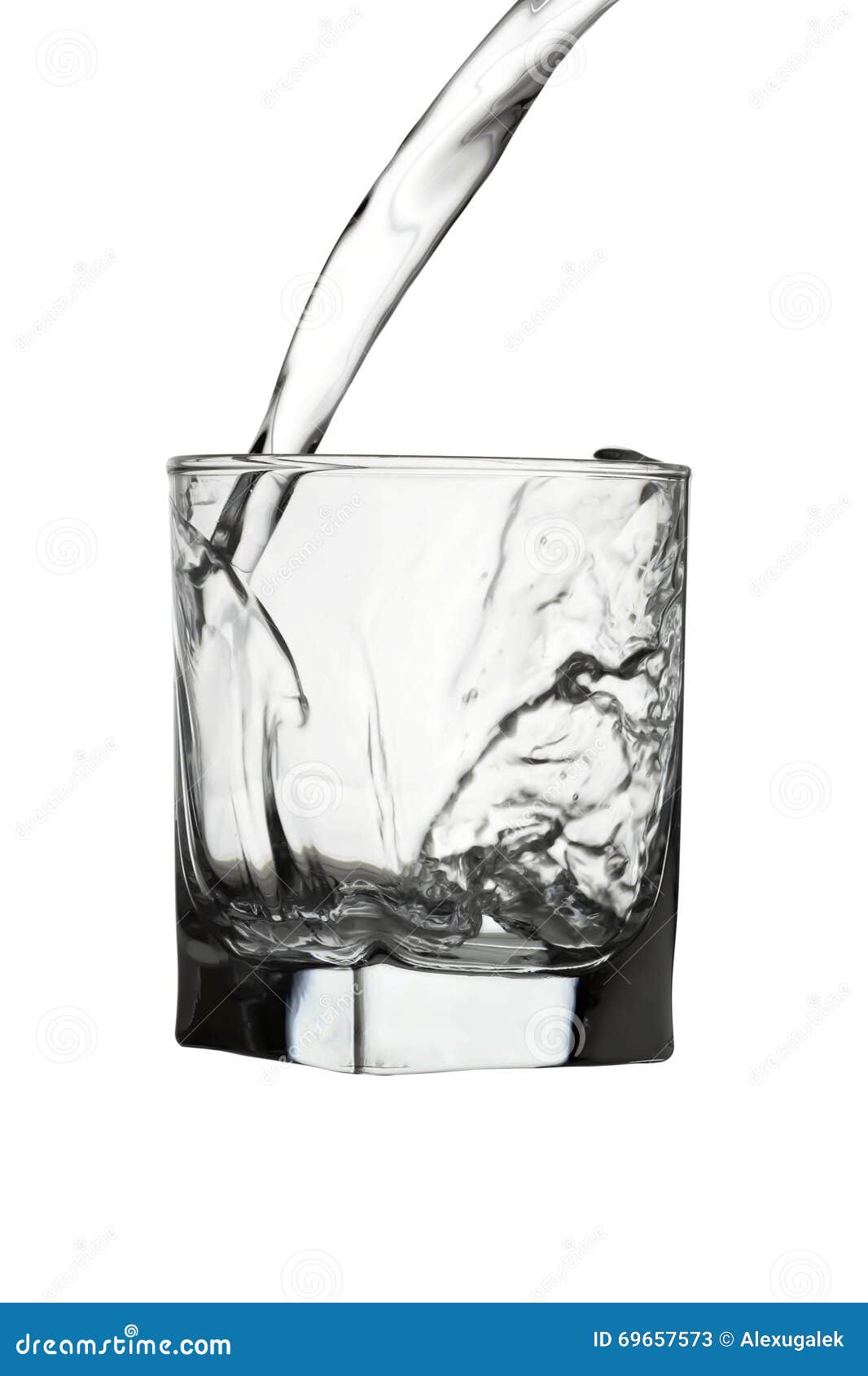 Water Pouring into Transparent Glass Isolated on White Stock Image ...