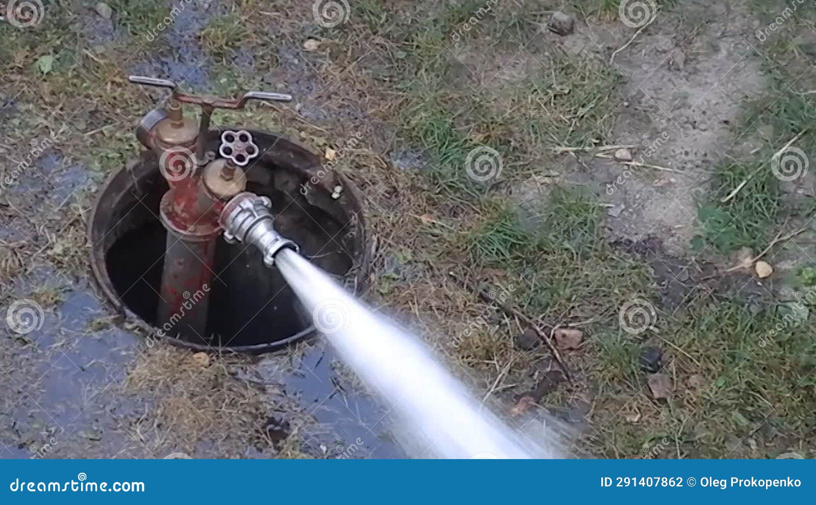 Water Pours from a Fire Hydrant Onto the Street Stock Footage - Video ...
