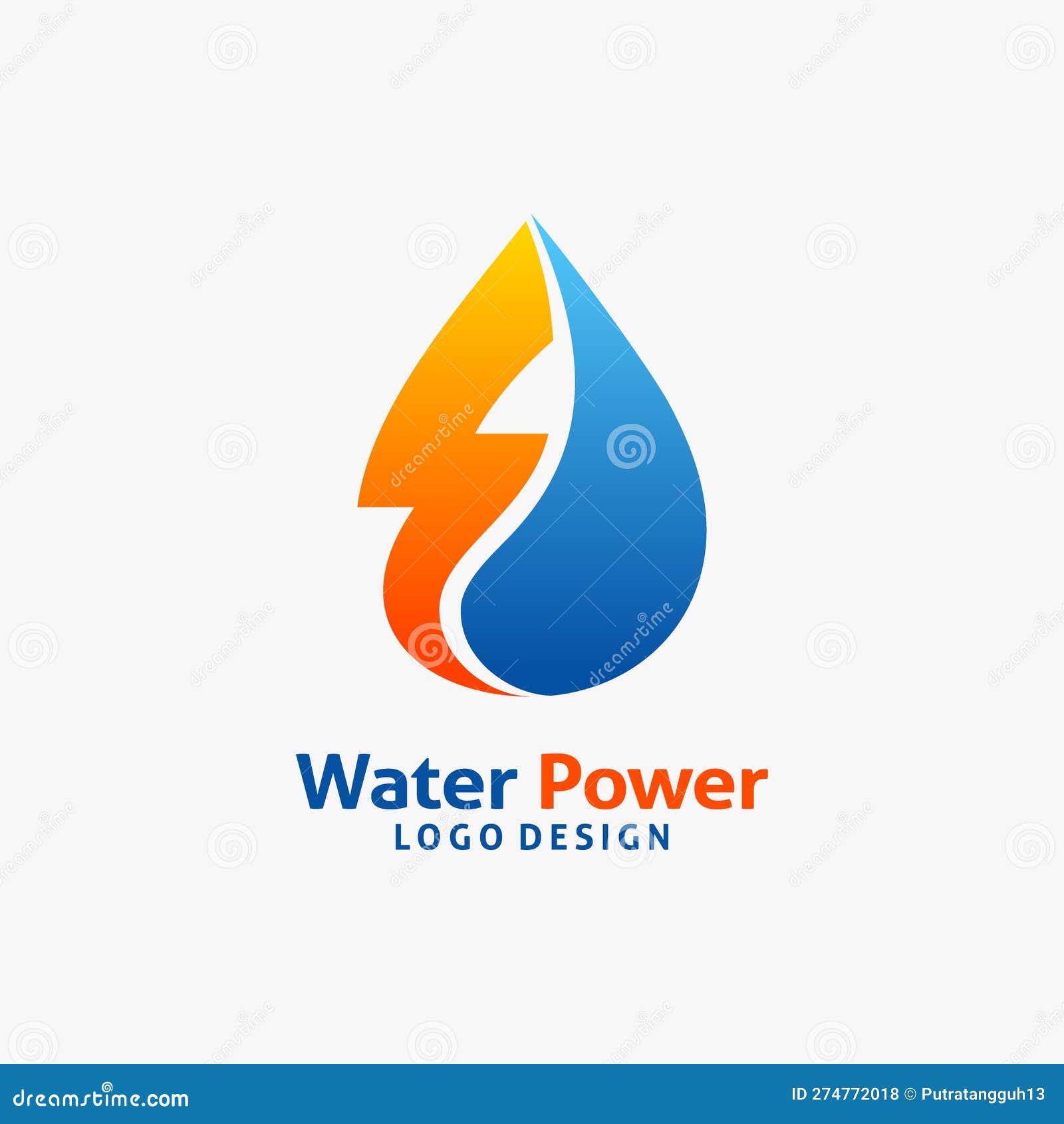 Water power logo design stock vector. Illustration of lightning - 274772018