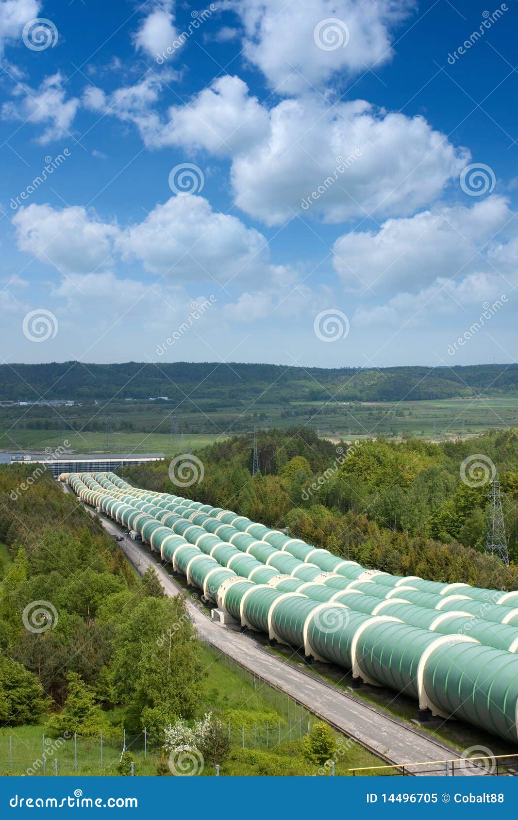 Water power plant pipes stock image. Image of plant, electric - 14496705