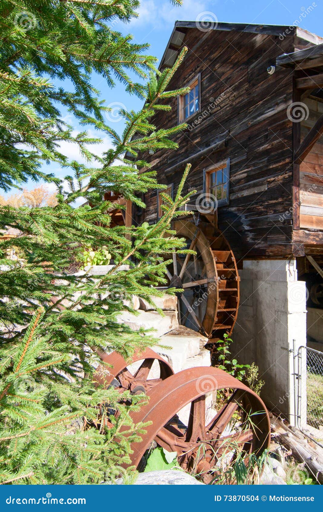 Water powered sawmill stock photo. Image of landmark - 73870504