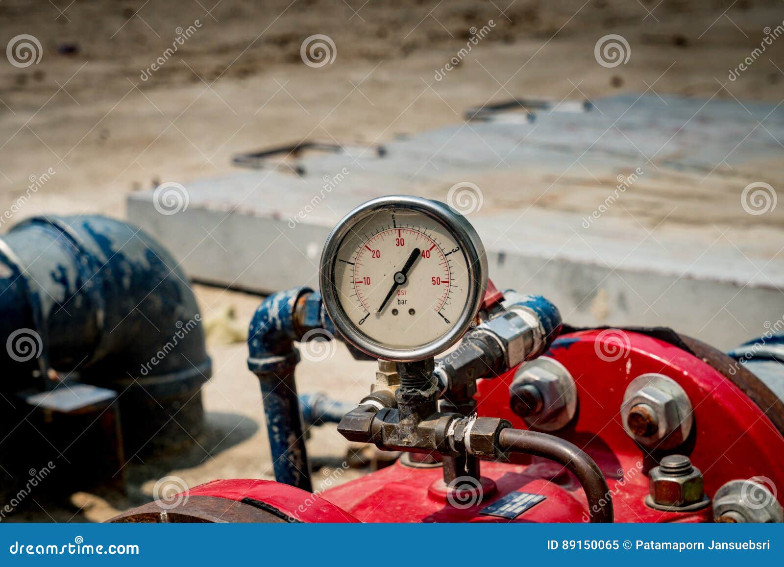 Water pressure gage stock image. Image of metal, industrial - 89150065