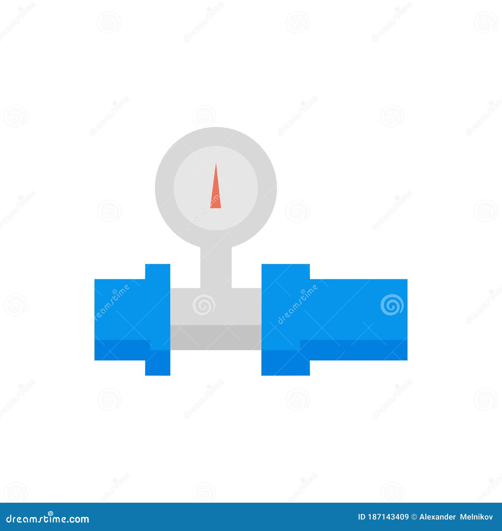 Water Pressure Reducer With Pressure Gauge. Vector Illustration ...