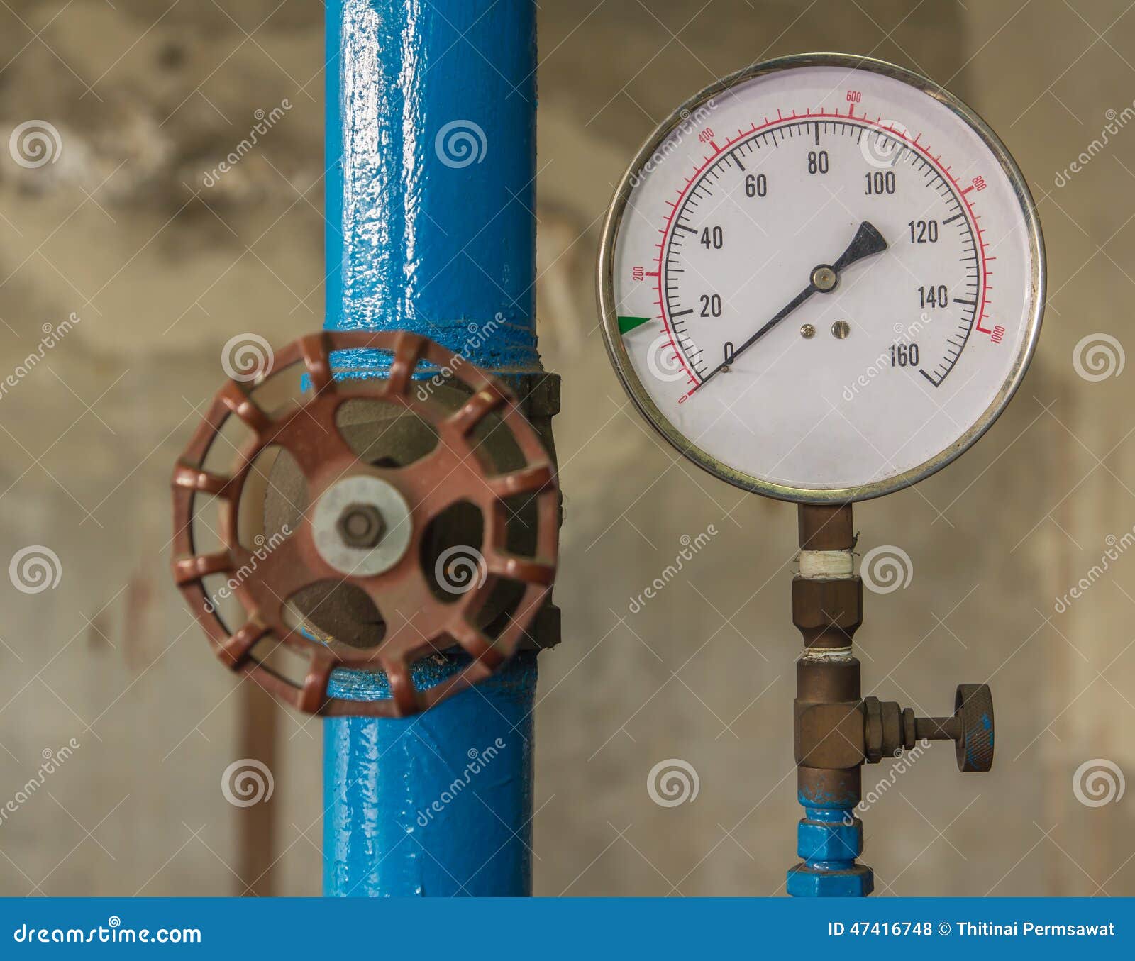 Water Pressure Meter Installed Stock Photo - Image of valve, control ...