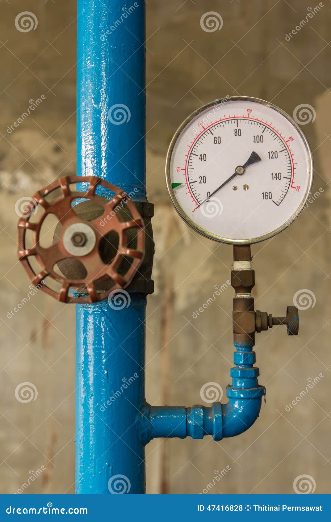 Water Pressure Meter Installed Stock Photo - Image of pipeline ...