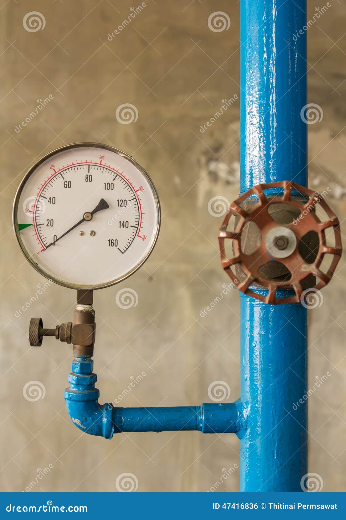 Water Pressure Meter Installed Stock Photo - Image of plumber, pressure ...
