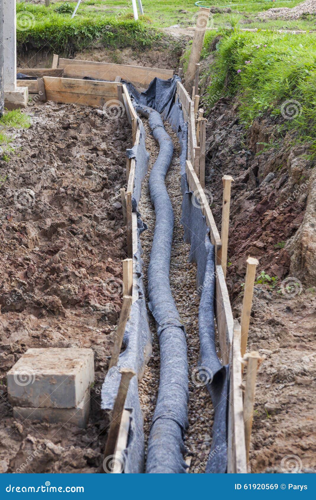 Water protection -drainage stock image. Image of build - 61920569