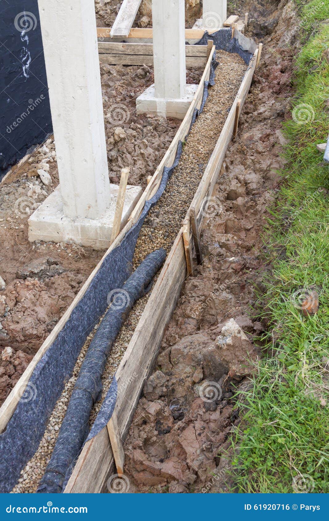 Water protection -drainage stock photo. Image of home - 61920716
