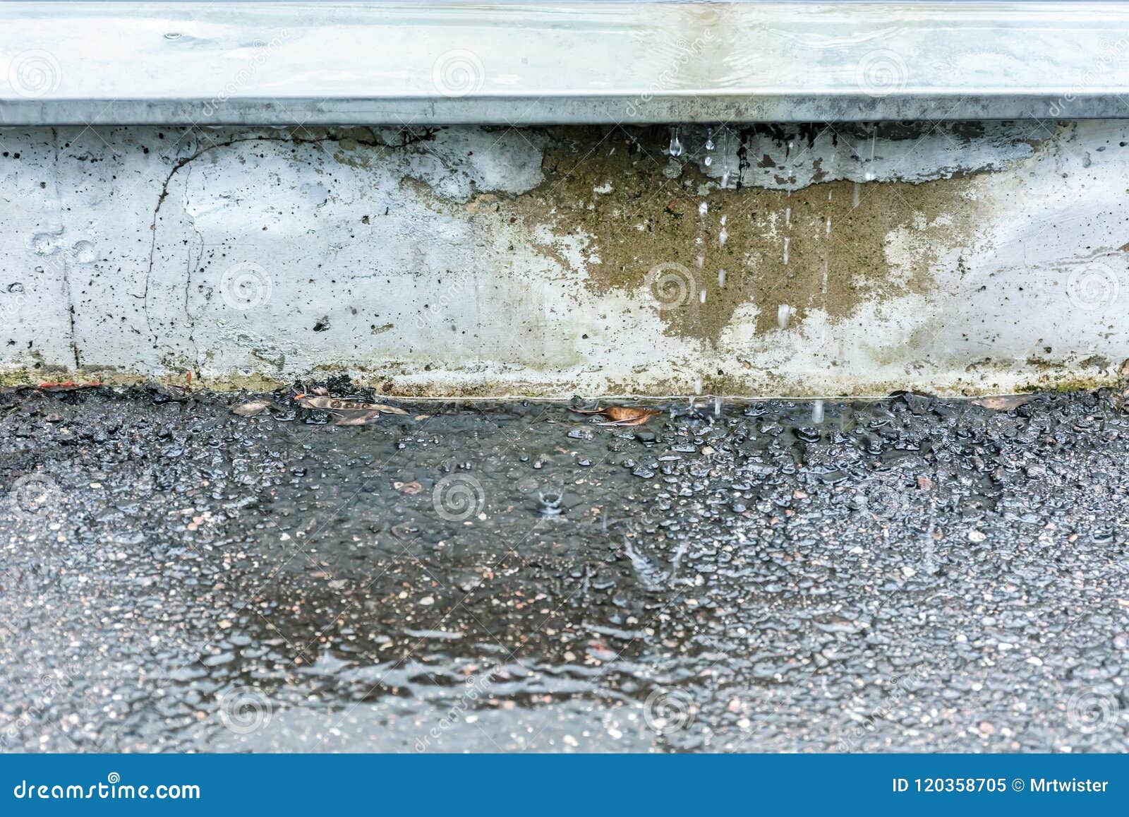 Water Puddle on Asphalt Pavement after Rain Stock Image - Image of drop ...