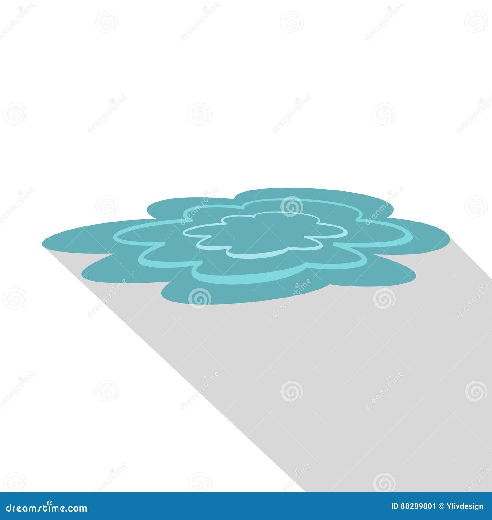 Water Puddle Icon, Flat Style Stock Vector - Illustration of aqua ...