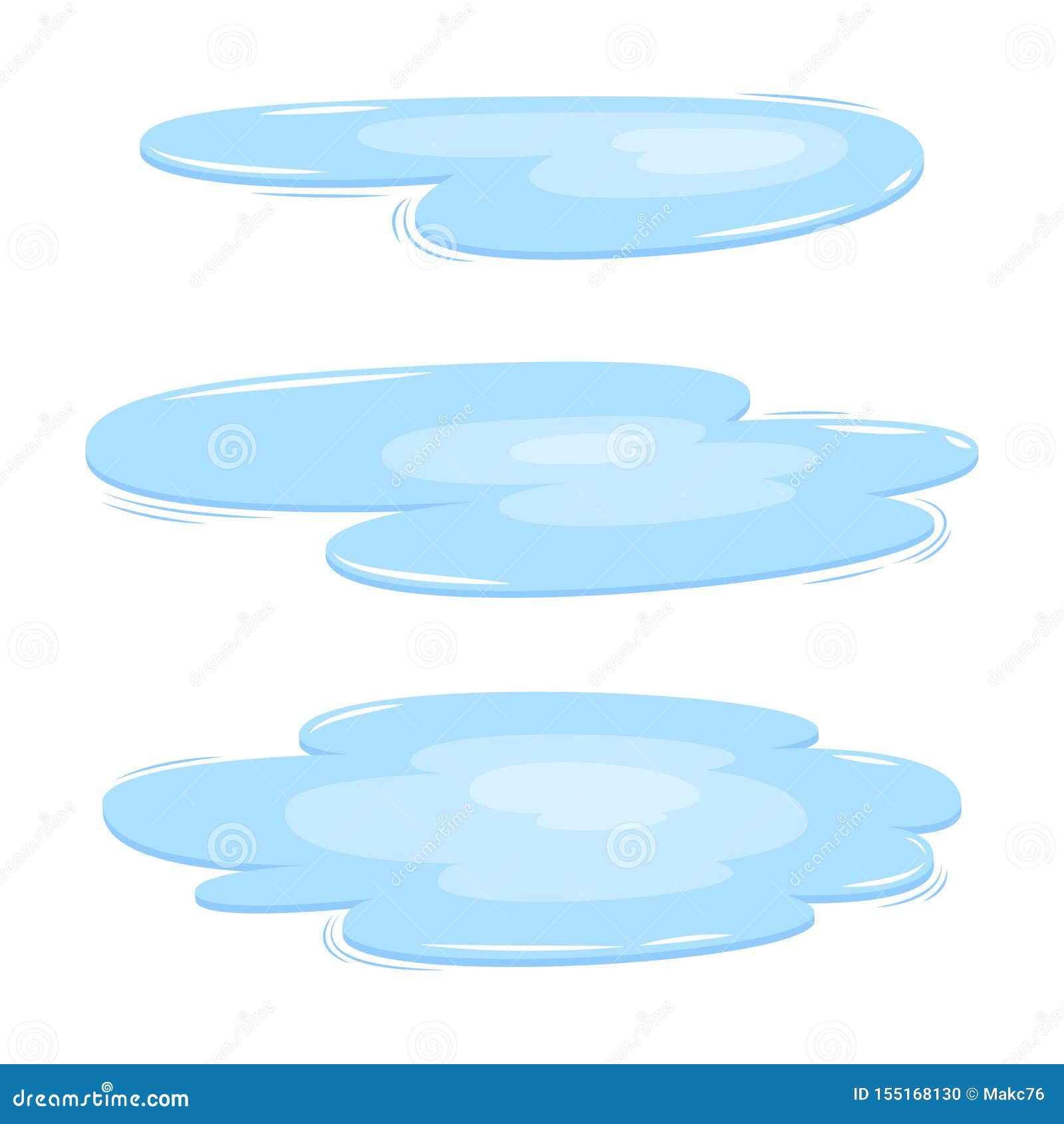 Water Puddle Isolted on White Background Stock Vector - Illustration of ...