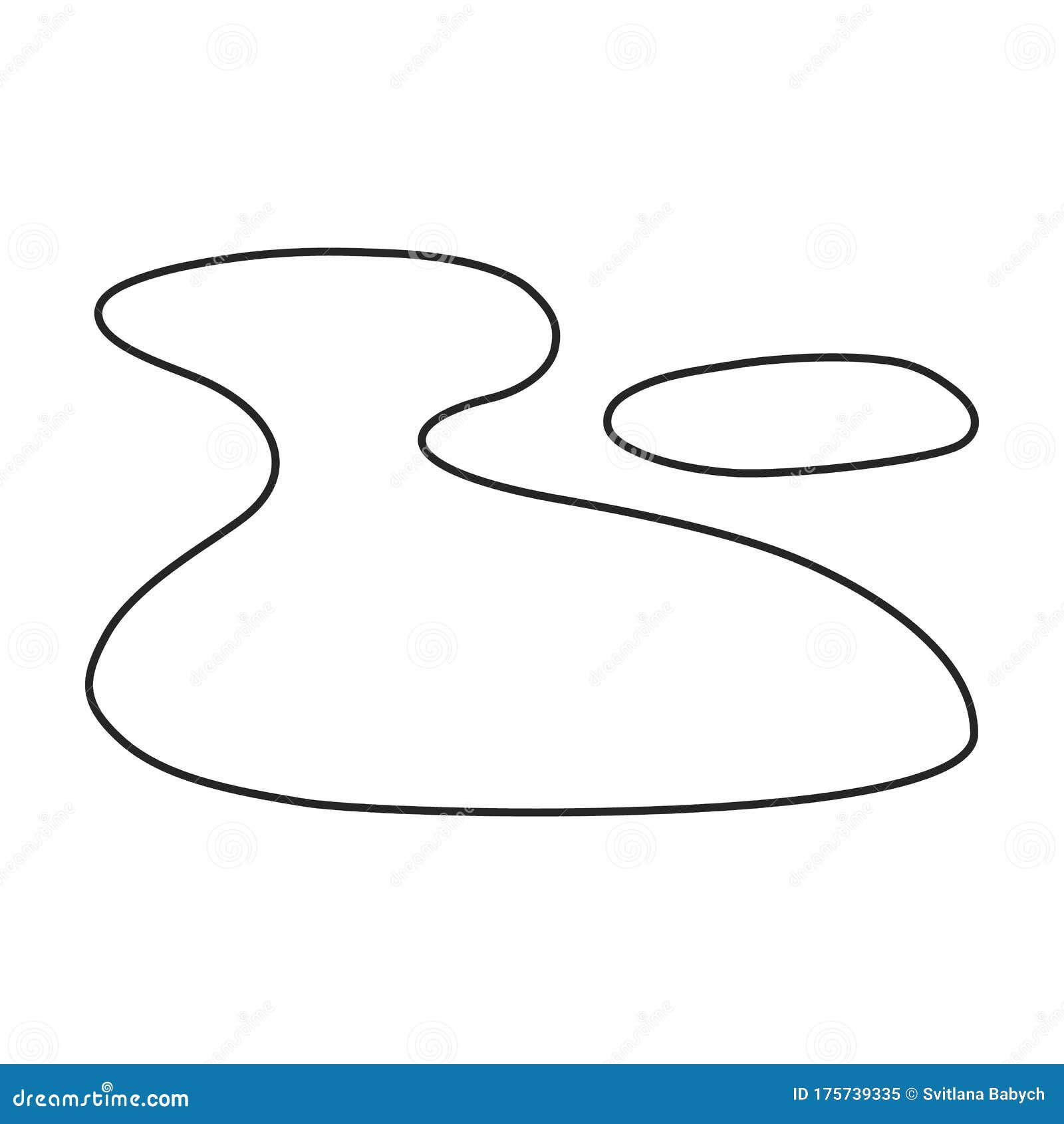 Water Puddle Vector Icon.Outline Vector Icon Isolated on White ...