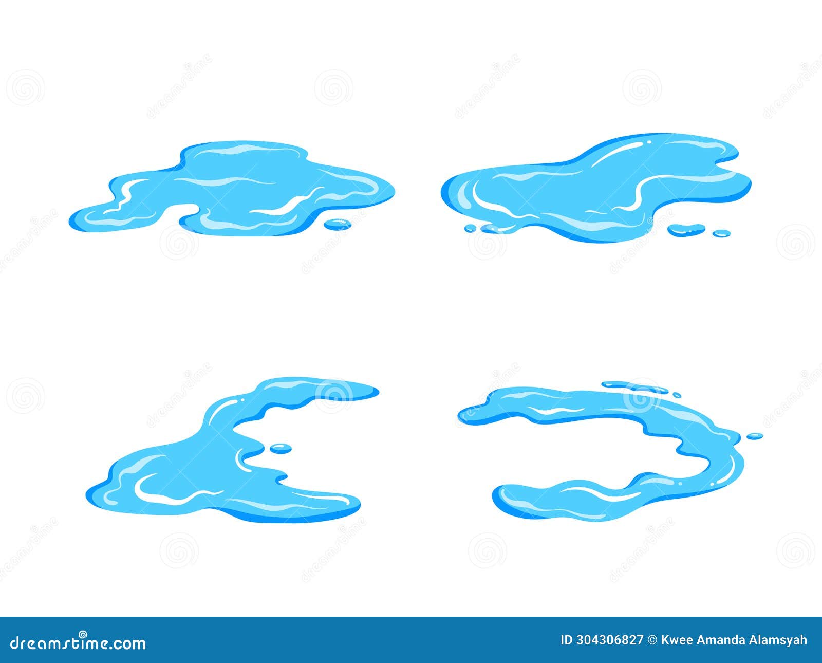 Water Puddle Vector Illustration Bundle Stock Illustration ...