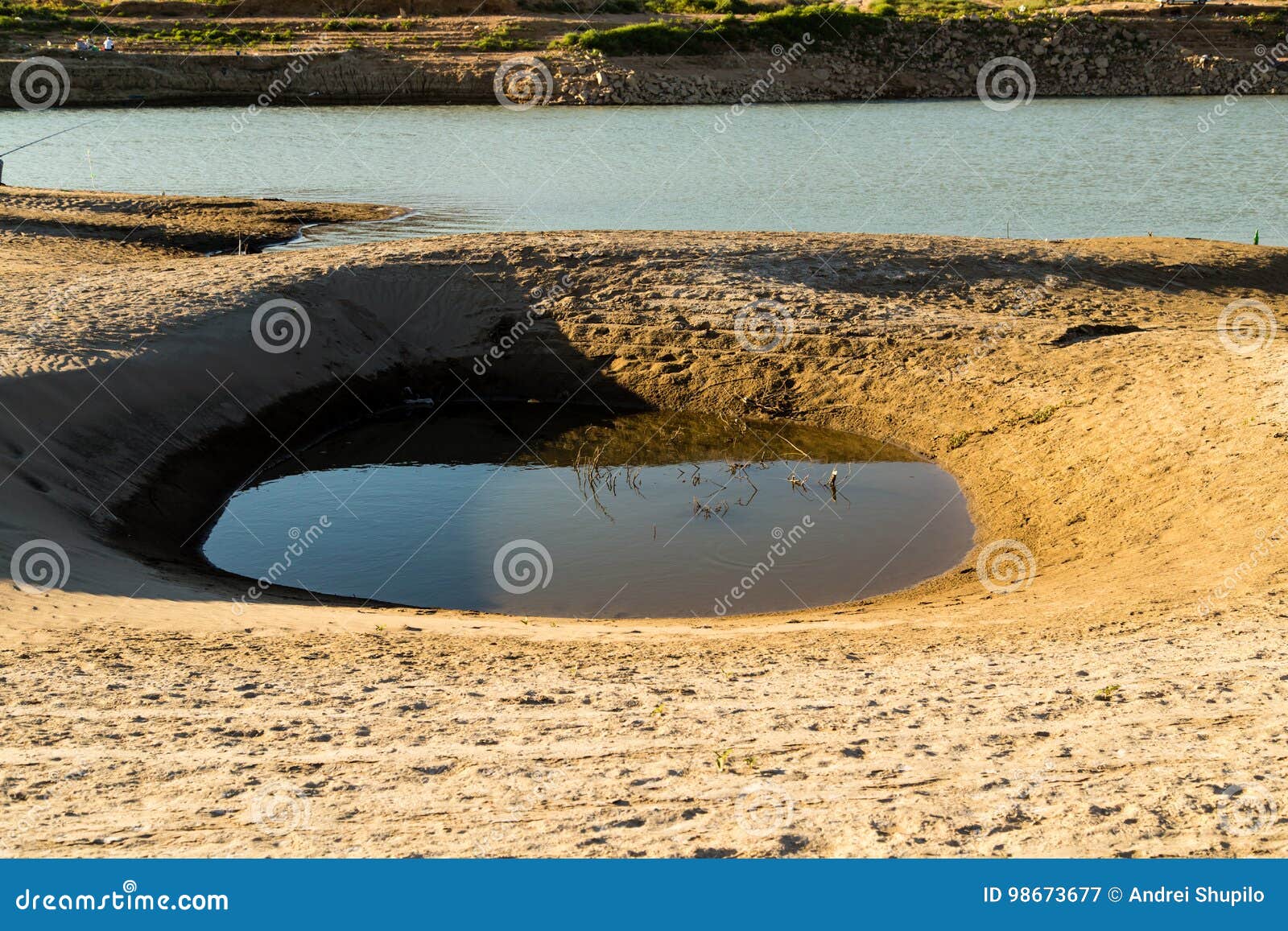 Water in Puddles on the Sand in the Desert Stock Image - Image of ...