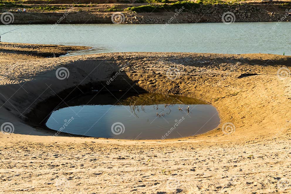 Water in Puddles on the Sand in the Desert Stock Image - Image of ...