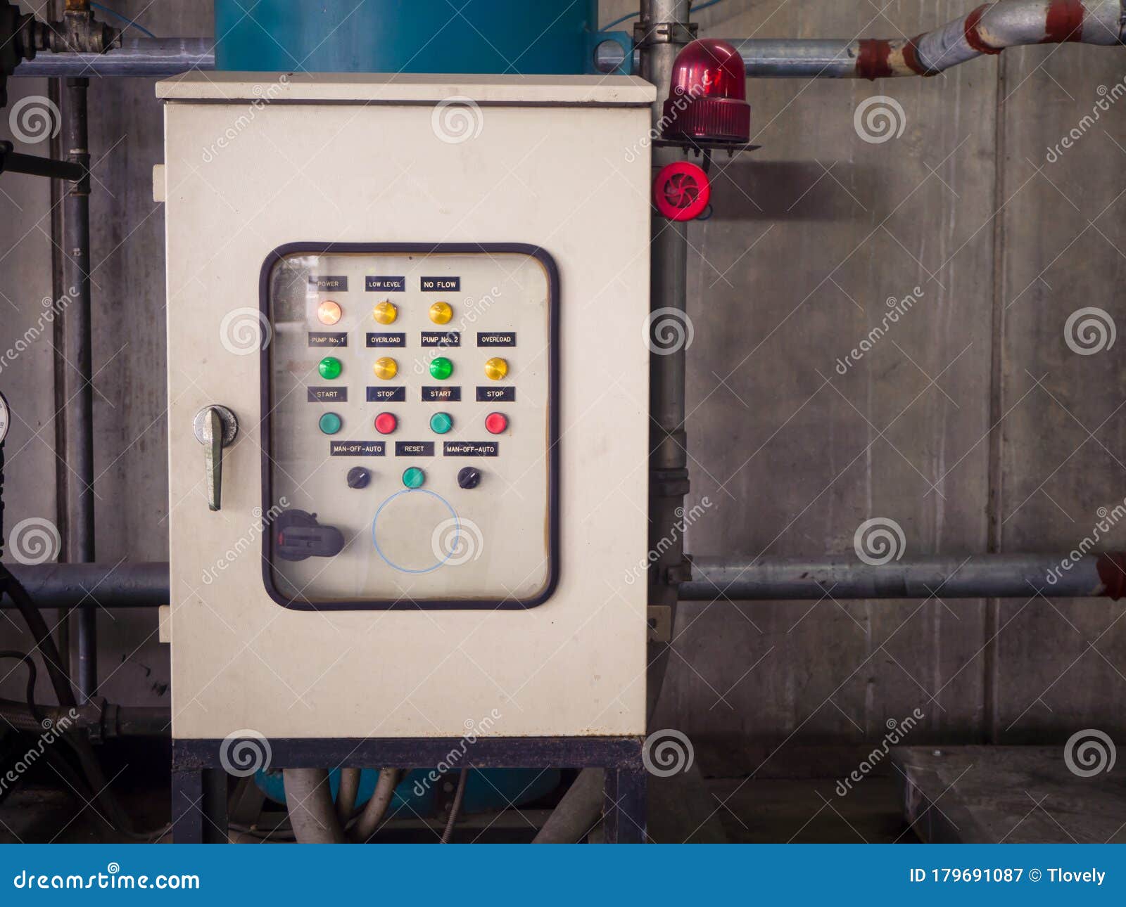 Water Pump Booster System Panel for Piping Stock Image - Image of ...
