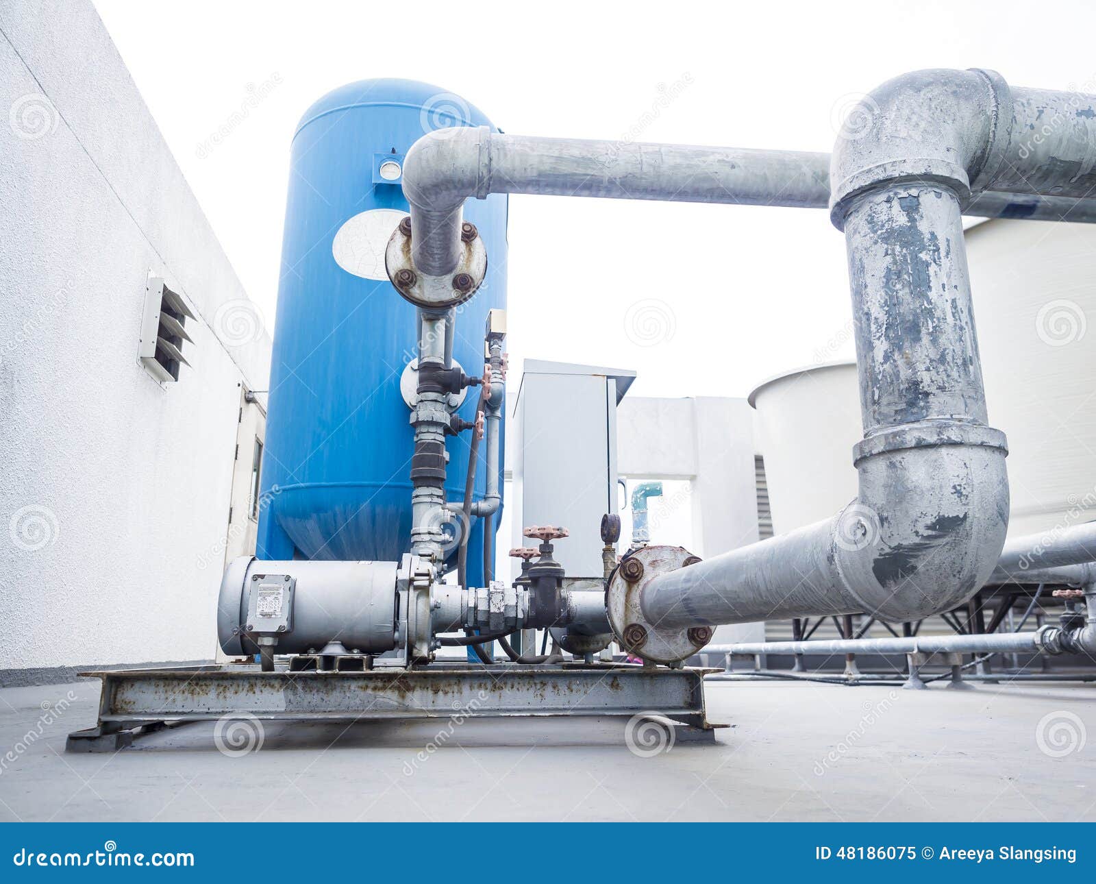 Water Pump and Compressor Tank Stock Image - Image of chemical ...