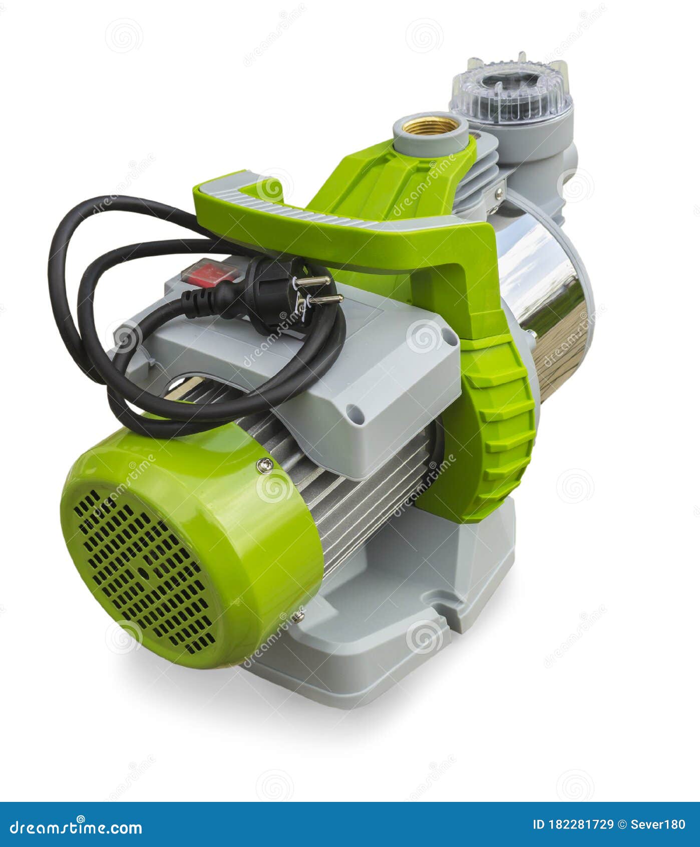 Water Pump with Electric Motor on a White Background Stock Image ...